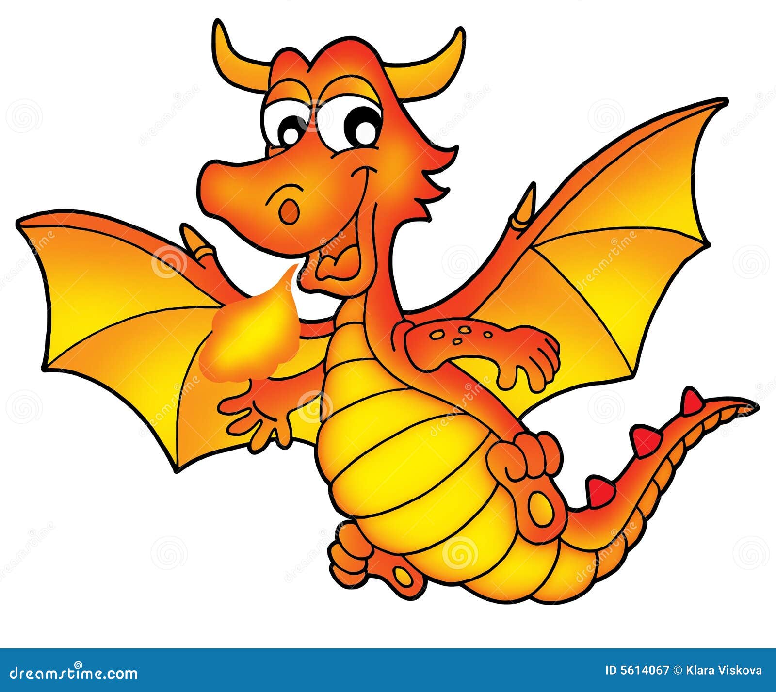 Cute red dragon stock illustration. Illustration of spine - 5614067