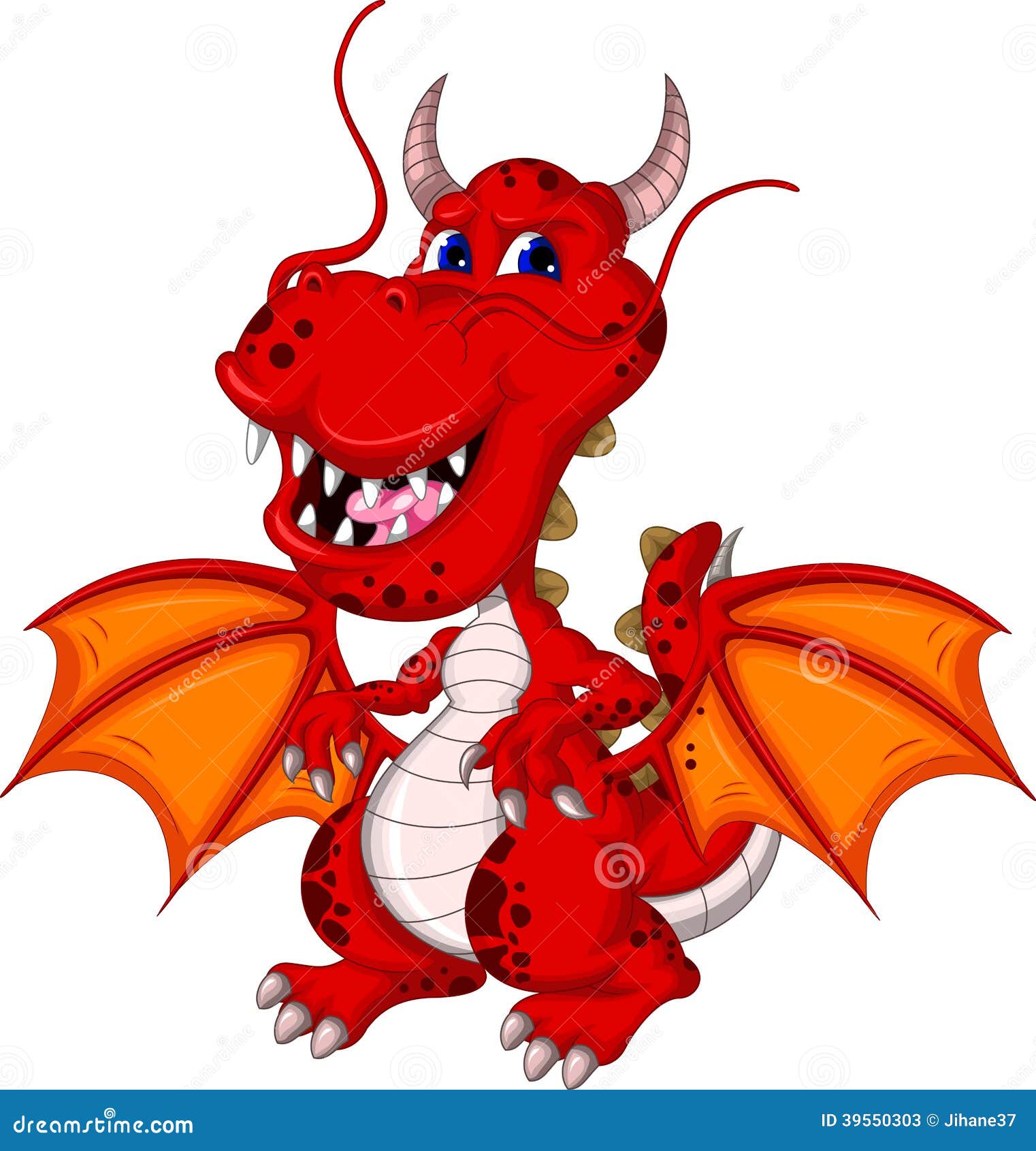 Cute red dragon cartoon stock illustration. Illustration of fantasy ...