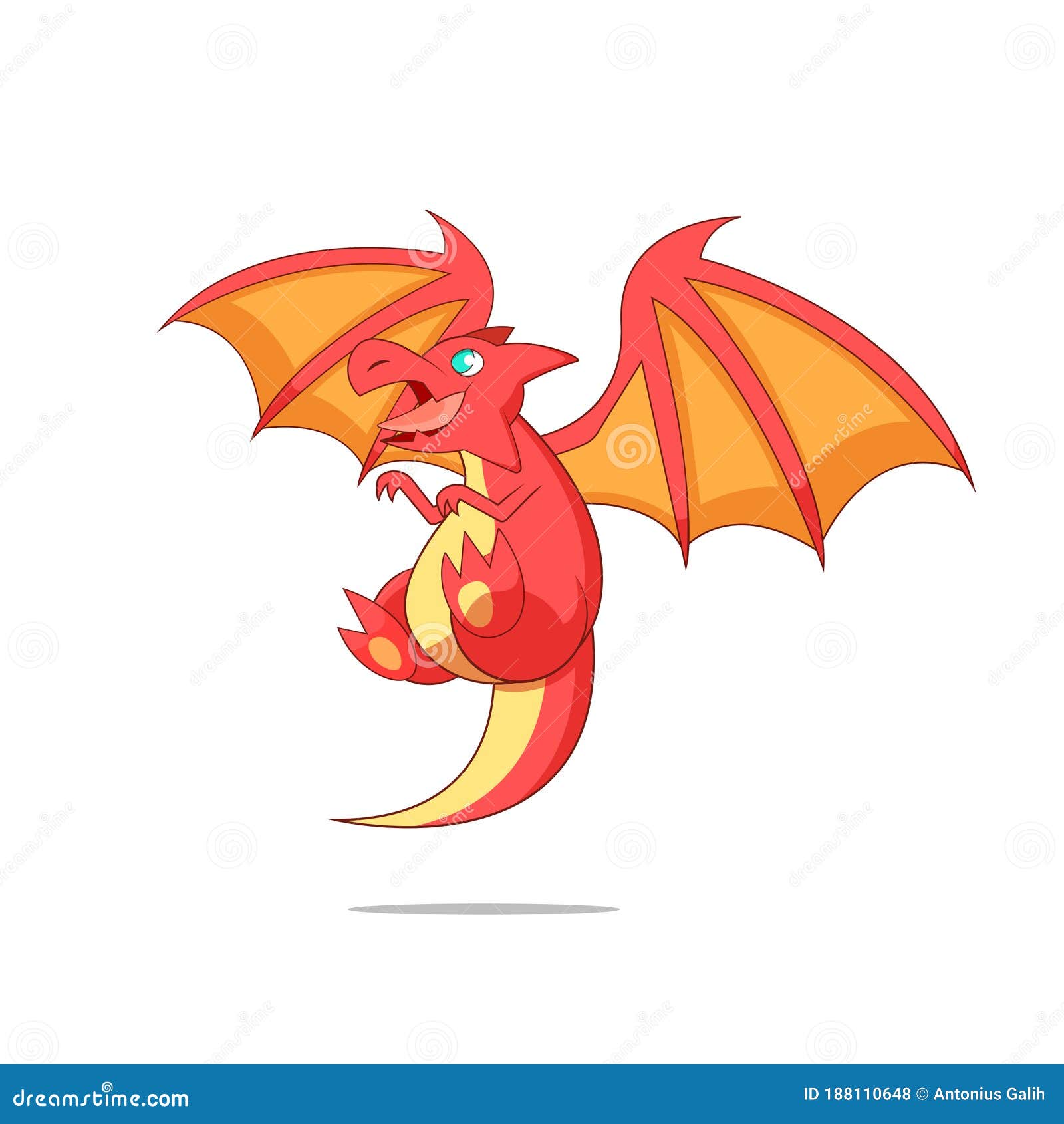 Cute Red Dragon Character Vector Design Stock Vector - Illustration of ...