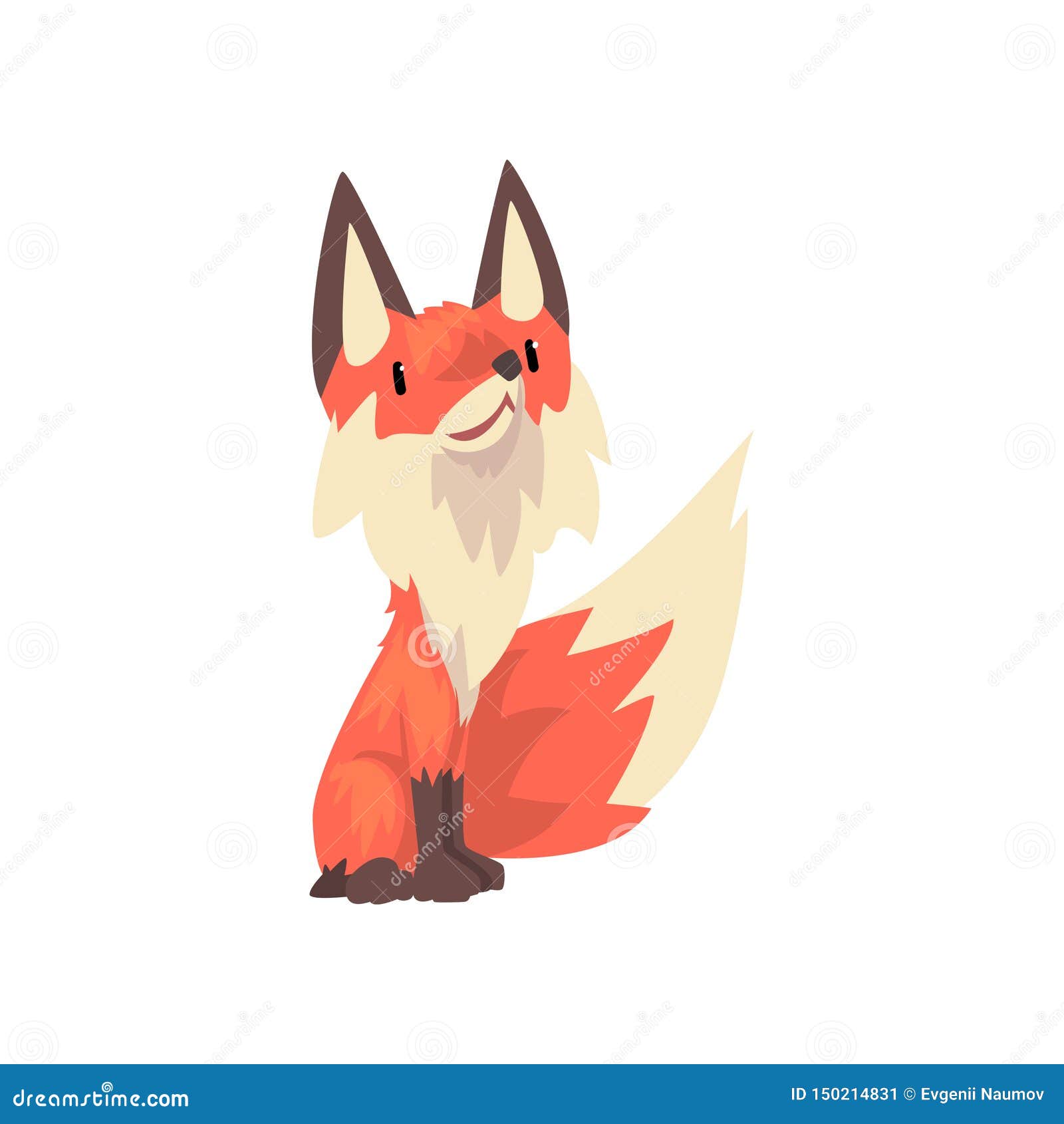 Cute Red Fox Cub Character Cartoon Vector Illustration Stock Vector ...
