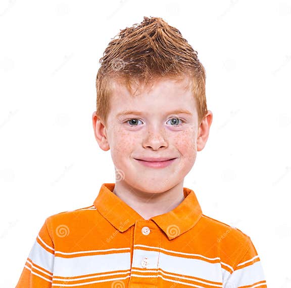Cute red-haired boy stock image. Image of friendly, funny - 43546529