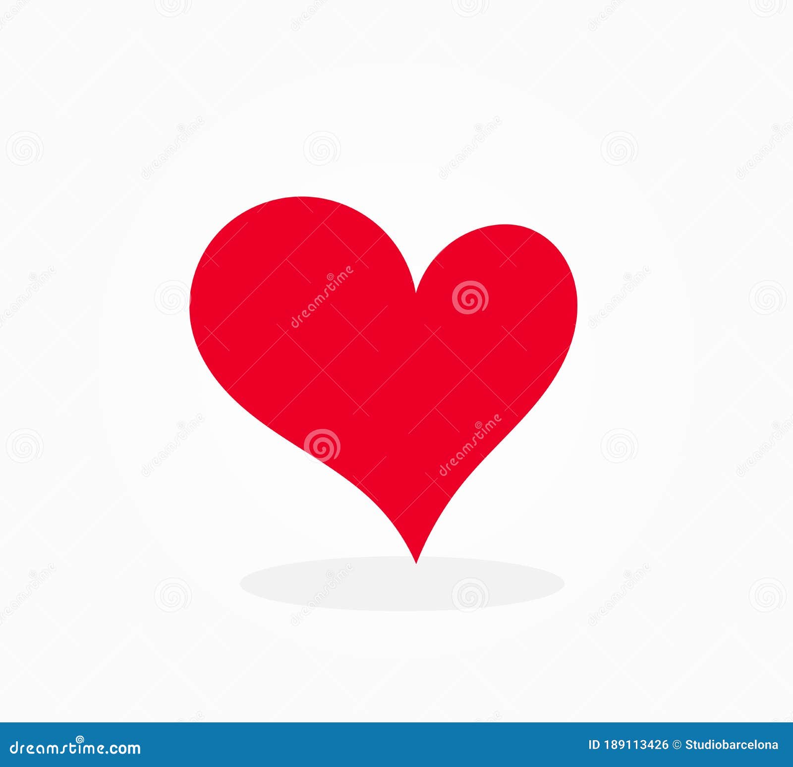 Cute red heart icon stock vector. Illustration of vector - 189113426