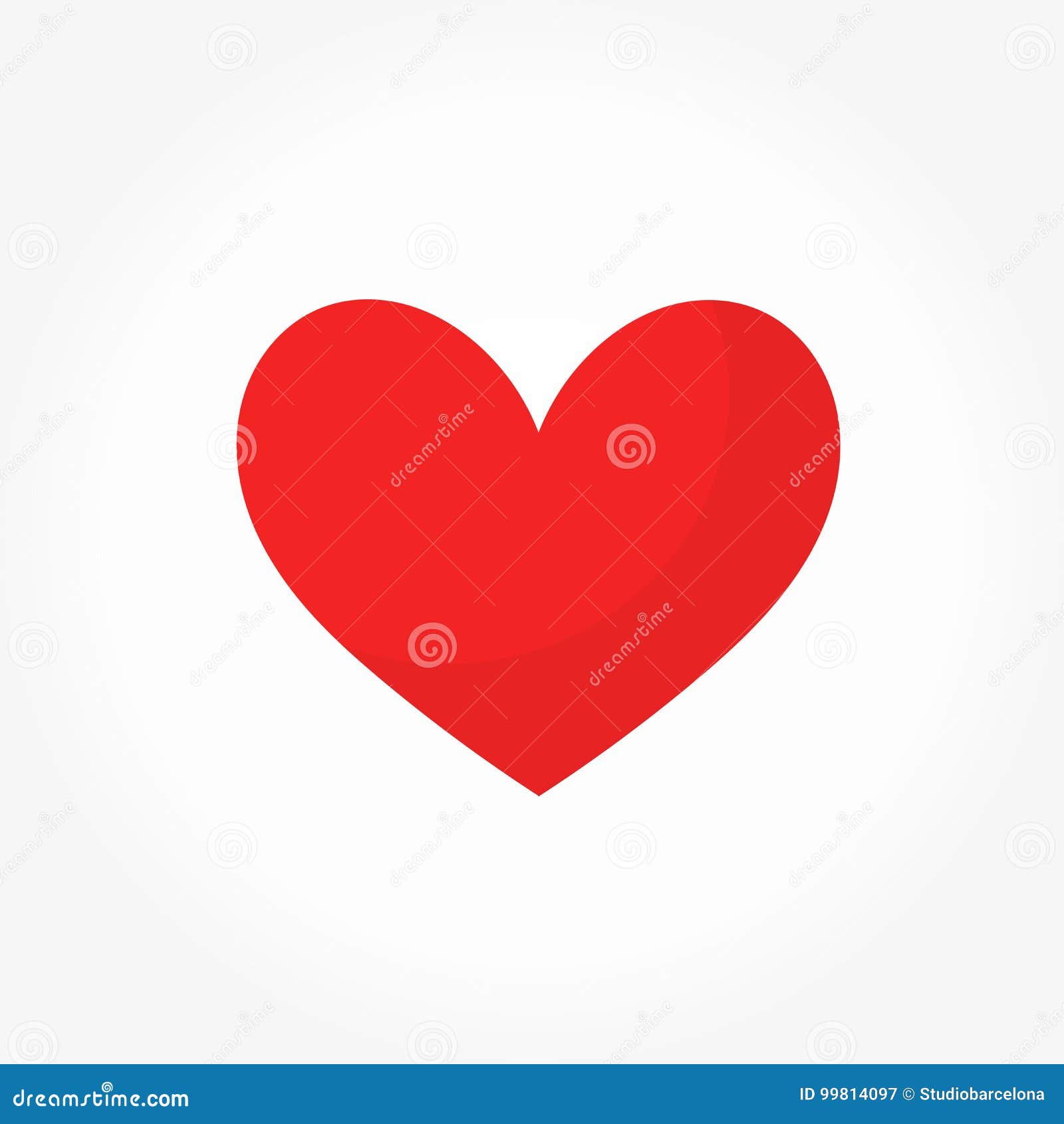 Red heart icon stock vector. Illustration of single, flat - 99814097