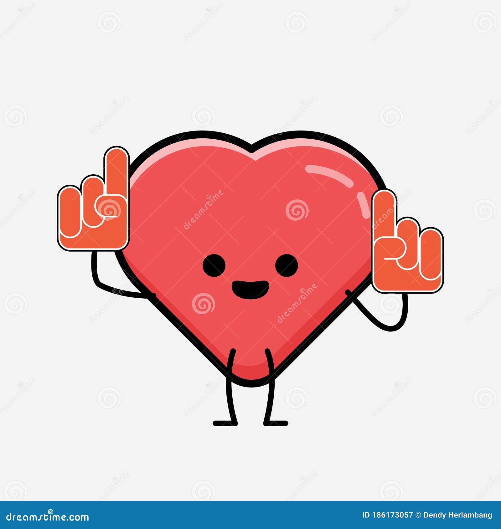 Cute Red Heart Mascot Vector Character in Flat Design Style Stock ...