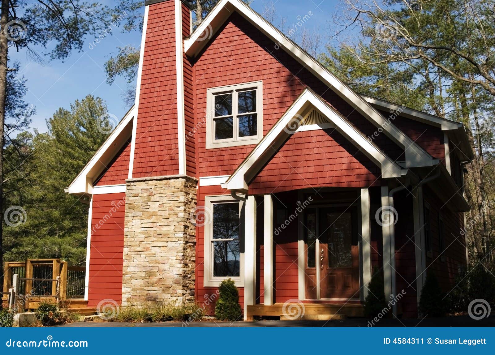 Cute Red House stock image. Image of foundation, dwelling - 4584311