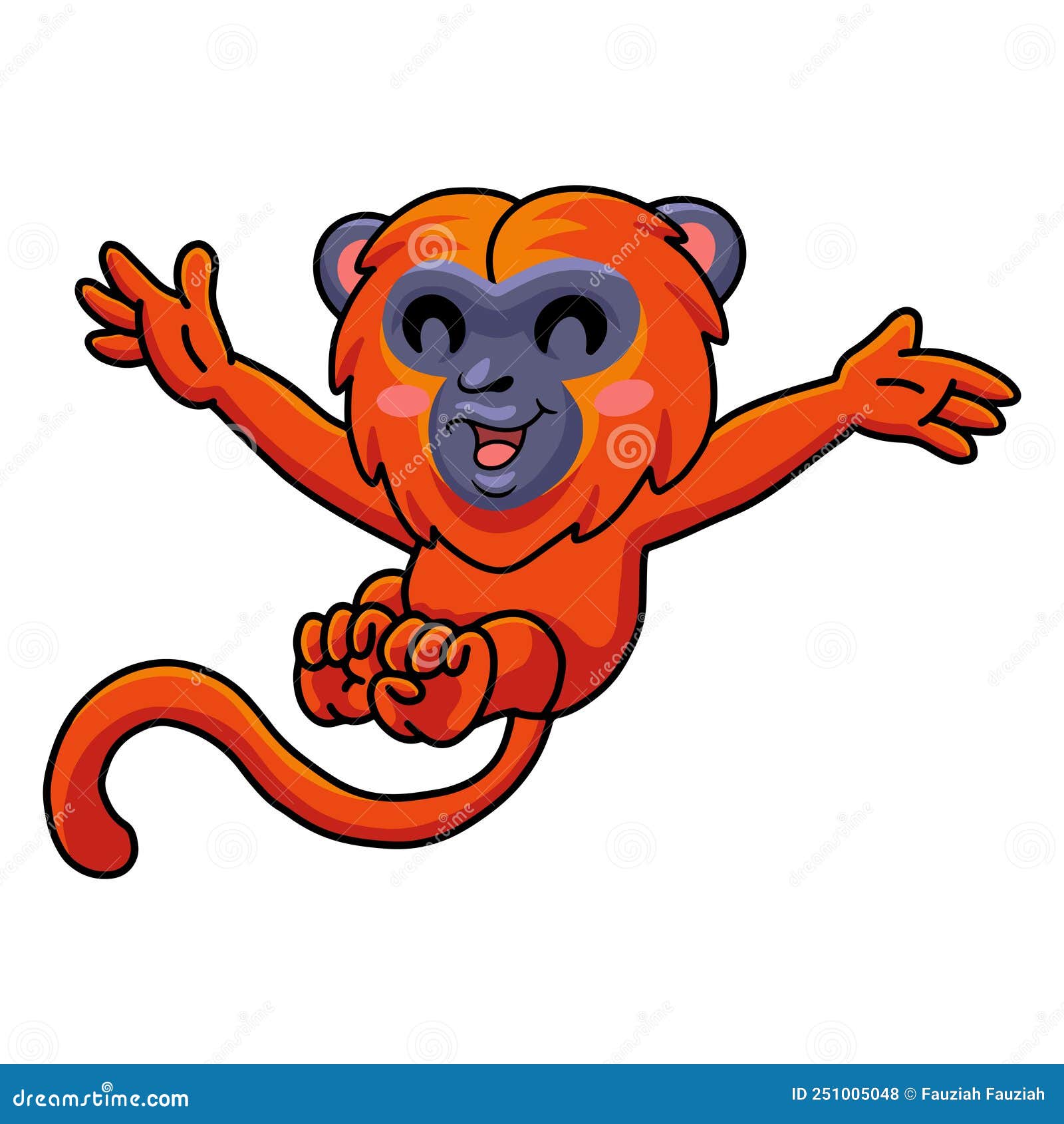 Cute Red Howler Monkey Cartoon Posing Stock Vector - Illustration of ...