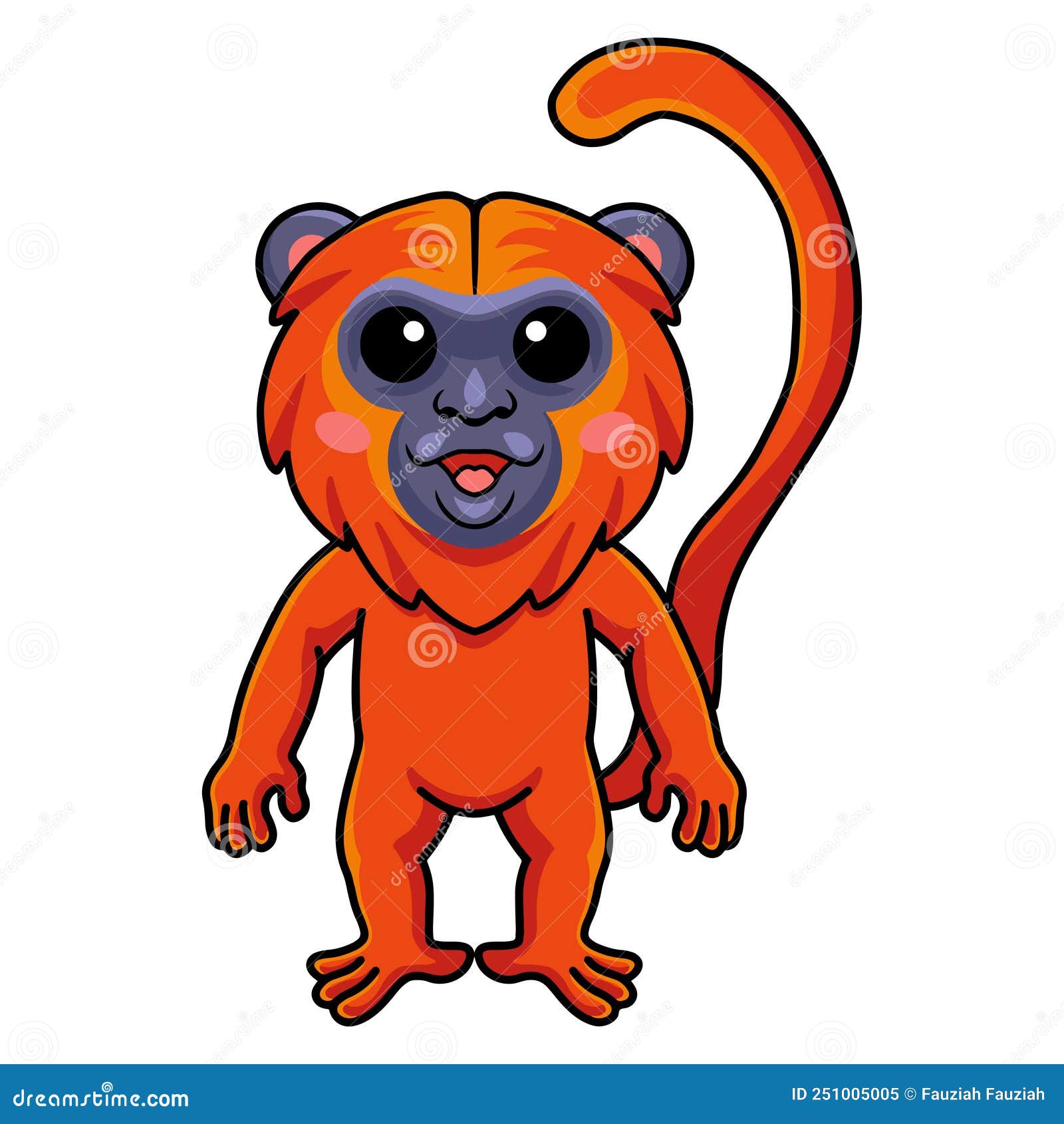 Cute Red Howler Monkey Cartoon Standing Stock Vector - Illustration of ...