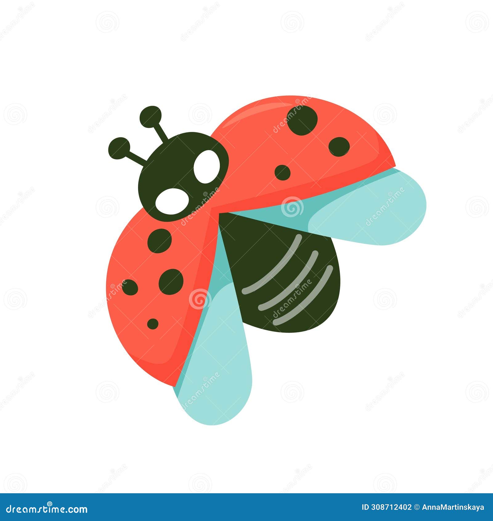 Cute Red Ladybug. Simple Flat Illustration Isolated Stock Vector ...