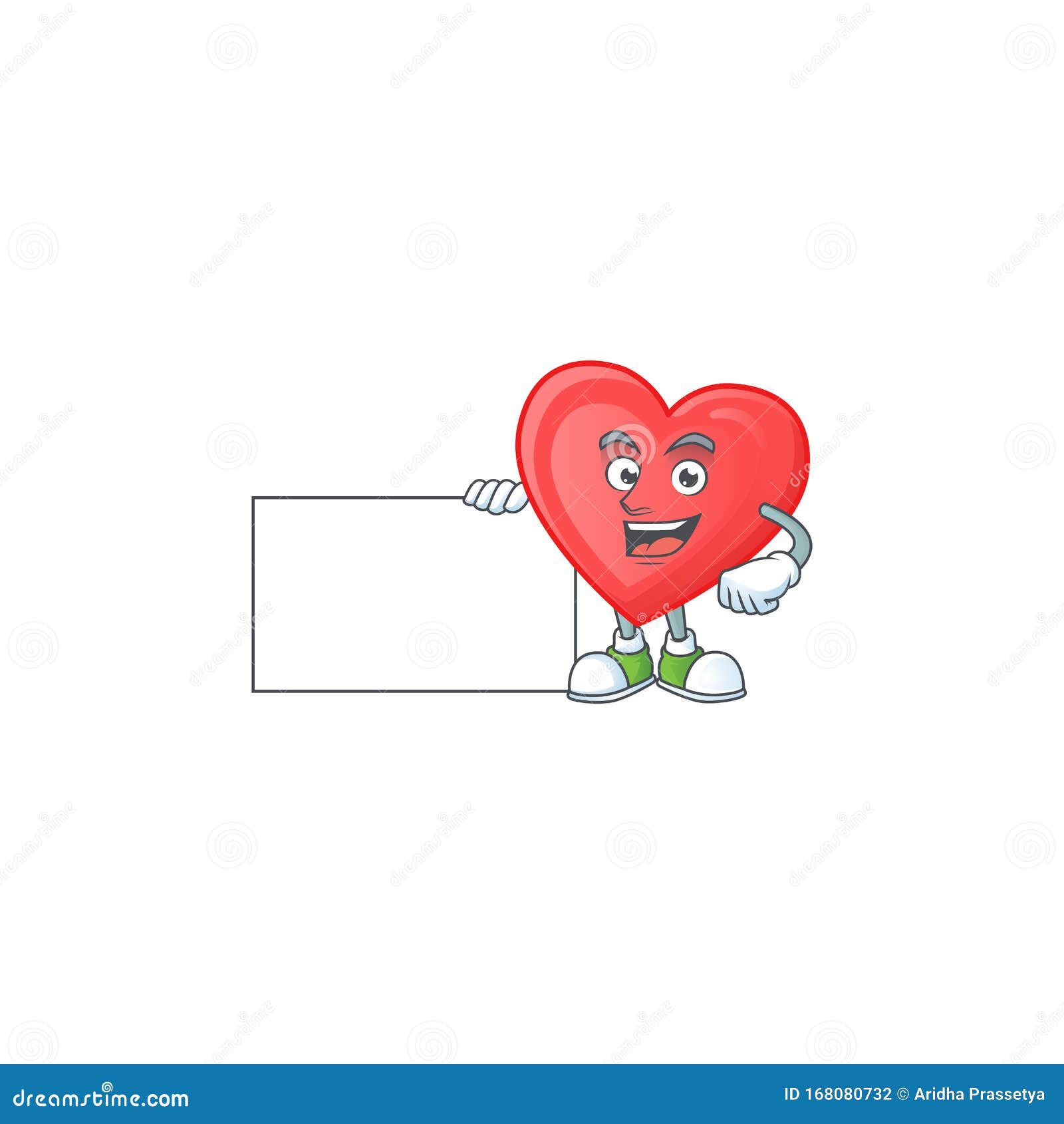 Cute Red Love Cartoon Character with a Board Stock Vector ...