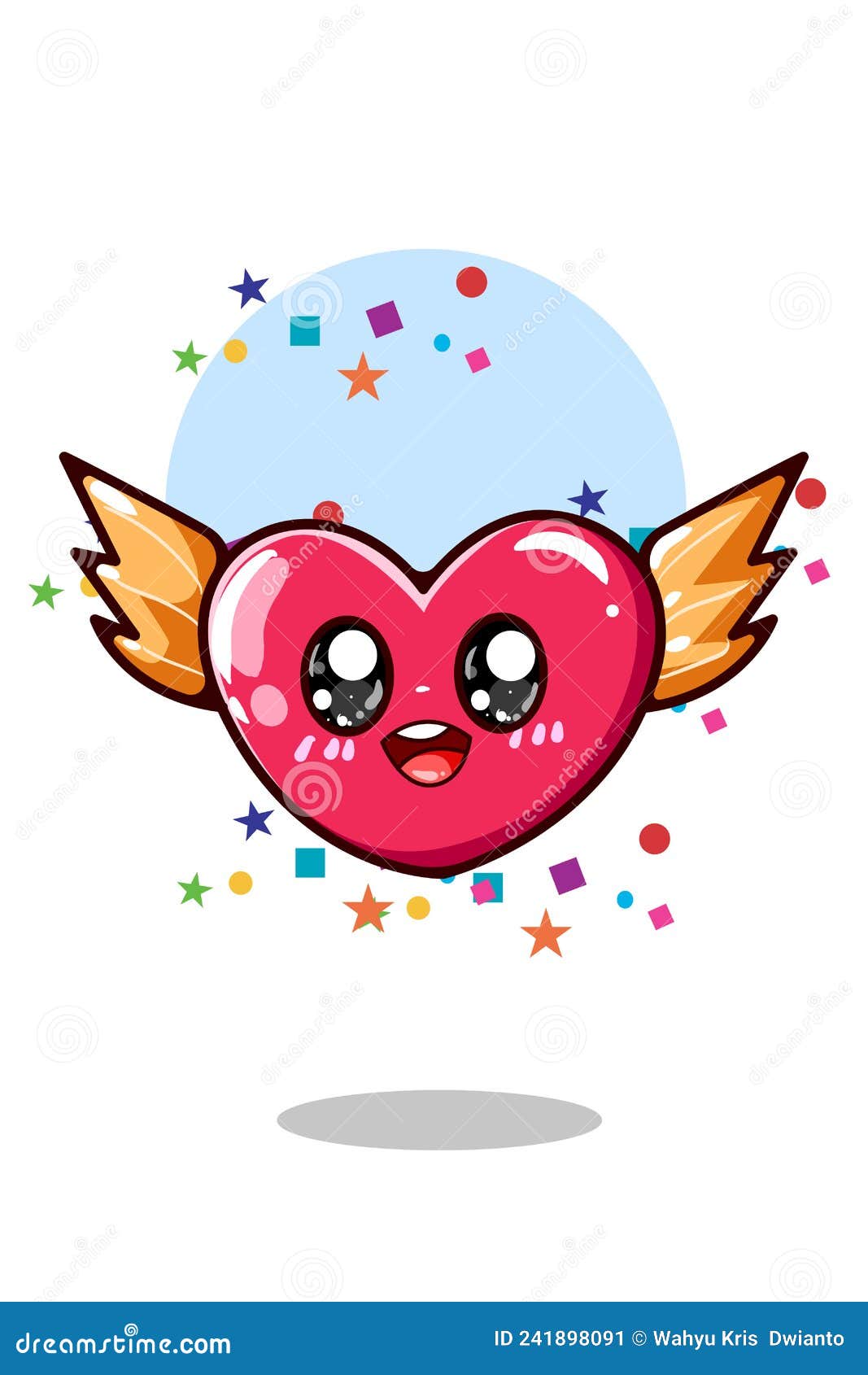 A Cute Red Love with Face Vector Illustration Stock Vector ...