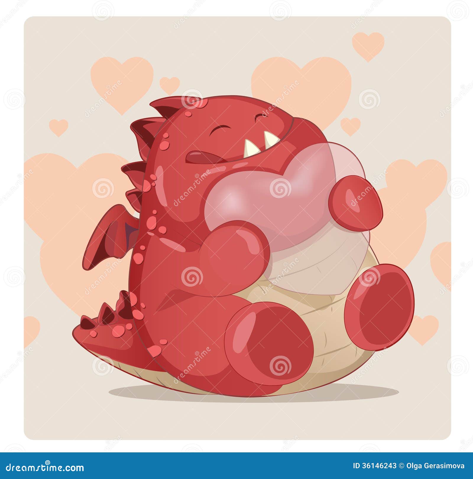 Cute red monster stock vector. Illustration of fantasy - 36146243