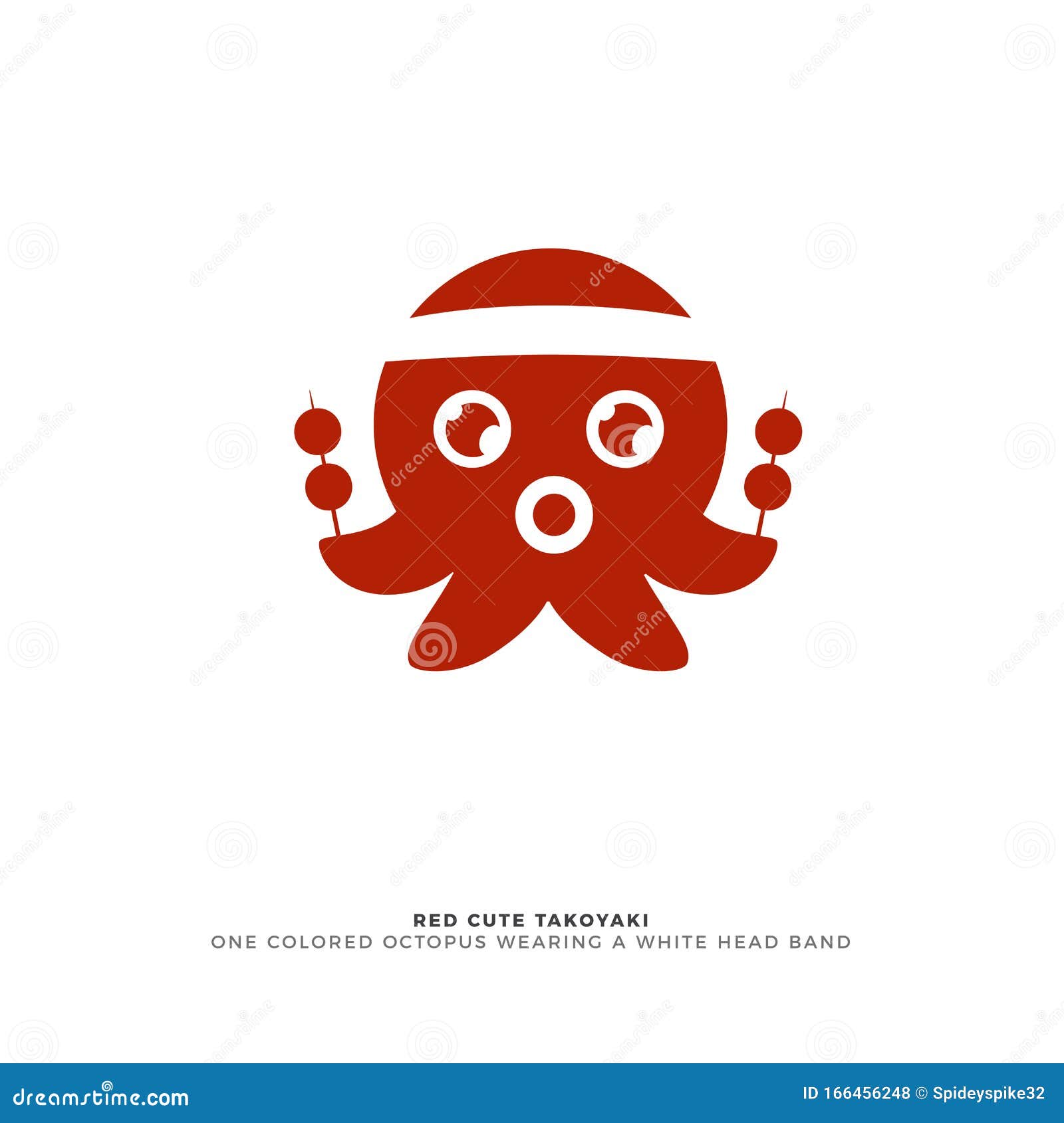 Cute Red Octopus. Isolated Vector Illustration Stock Vector ...