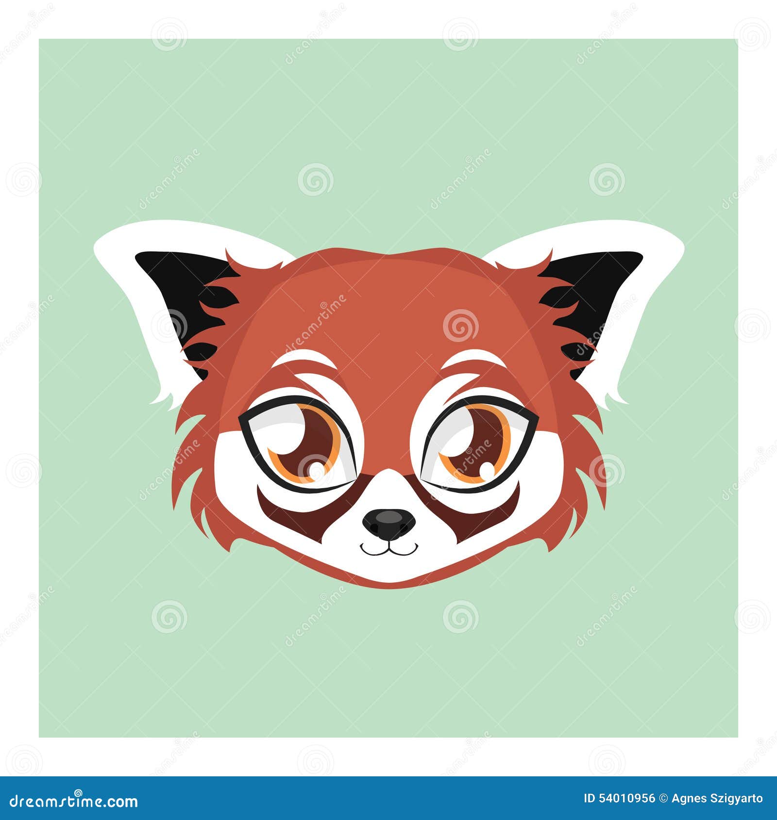 Cute Red Panda Avatar with Flat Colors Stock Vector - Illustration of ...