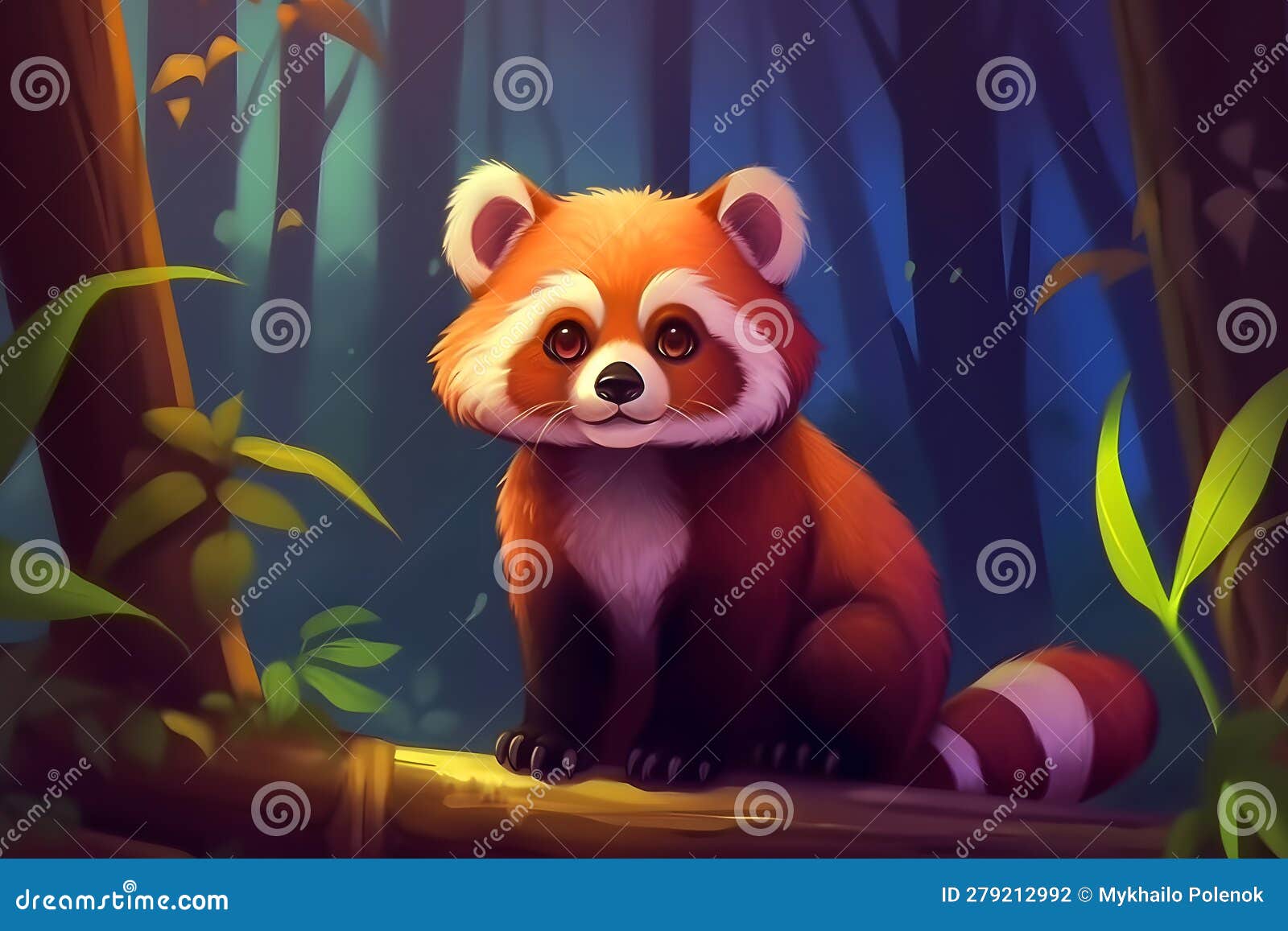 Cute Red Panda. Neural Network AI Generated Stock Illustration ...