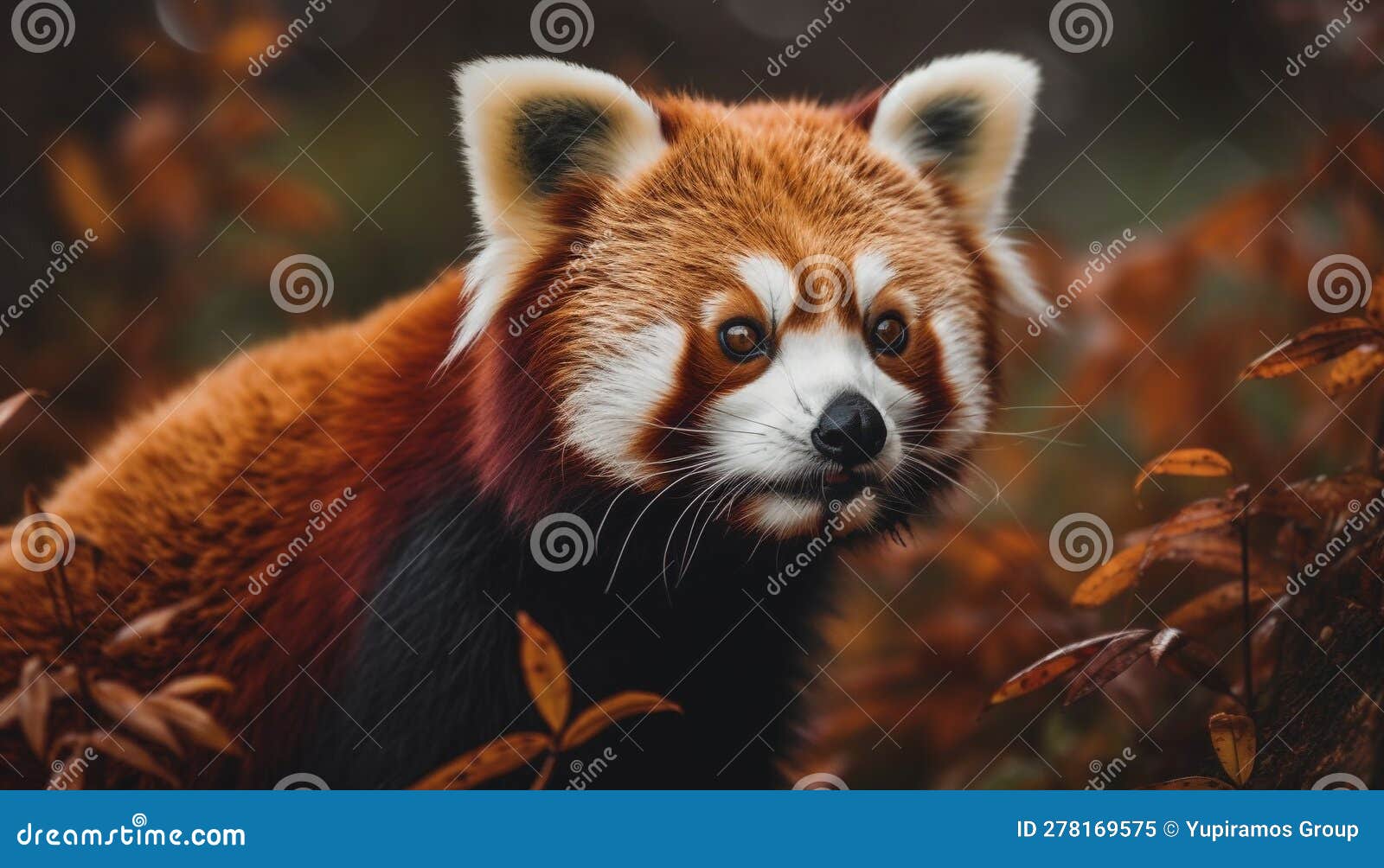Cute Red Panda Sitting on Tree Branch Generated by AI Stock ...