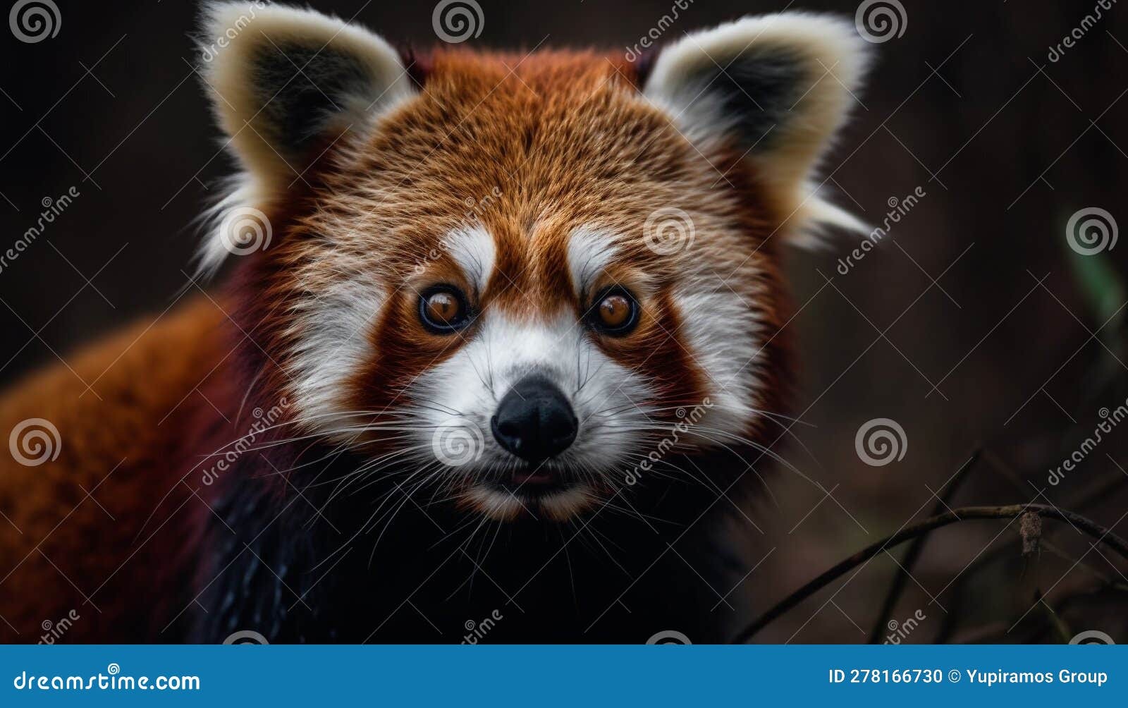 Cute Red Panda Staring at Camera Outdoors Generated by AI Stock Photo ...