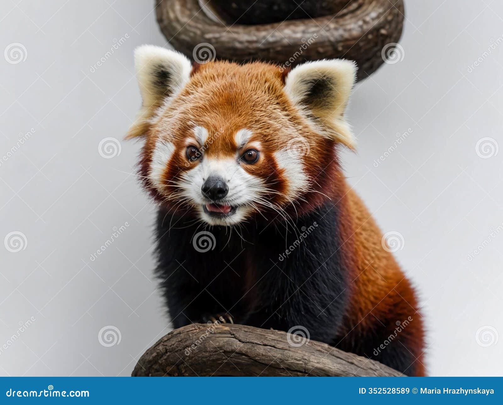 Cute Red Panda on White Background Stock Illustration - Illustration of ...