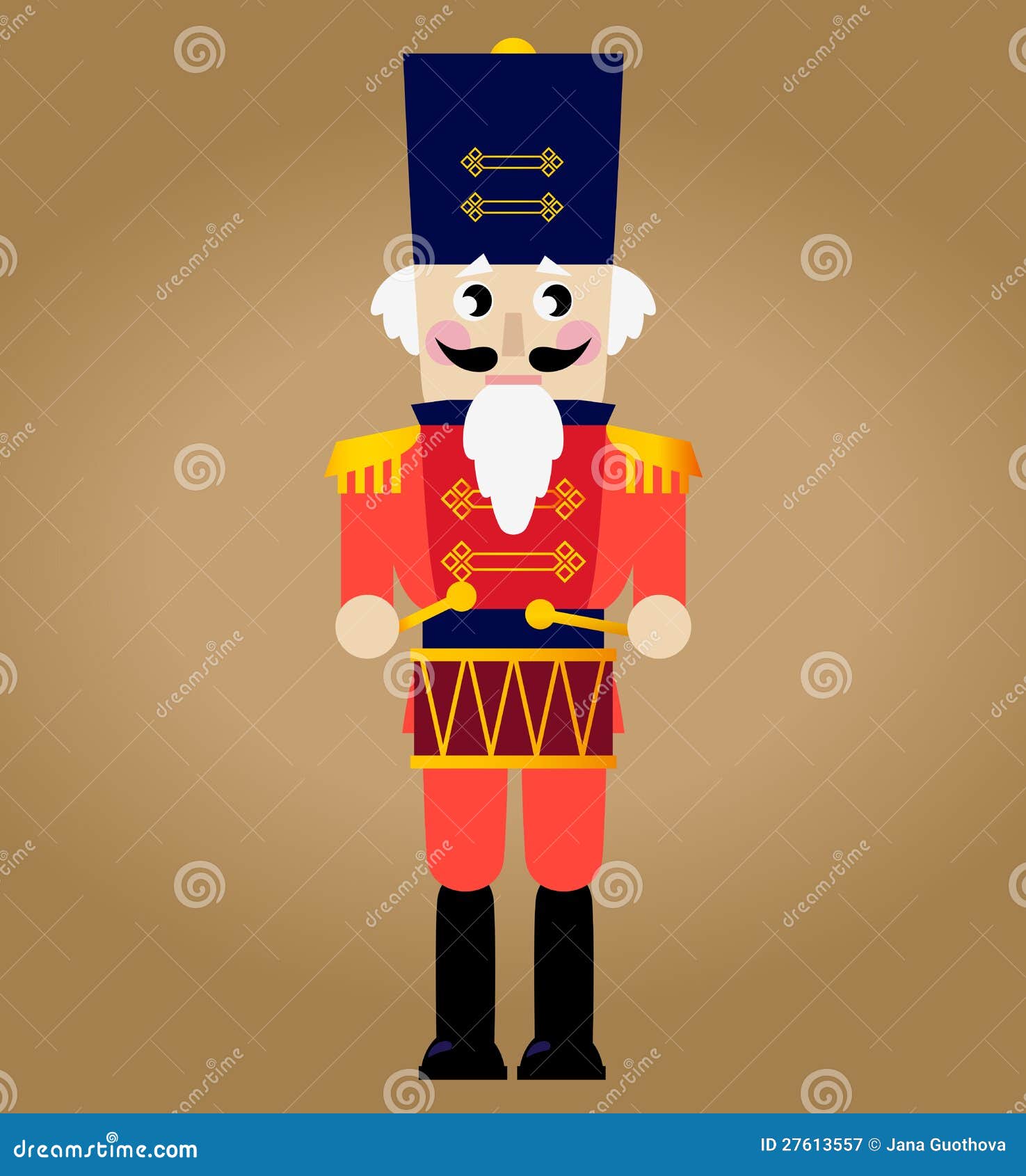 Cute red retro Nutcracker stock vector. Illustration of cute - 27613557