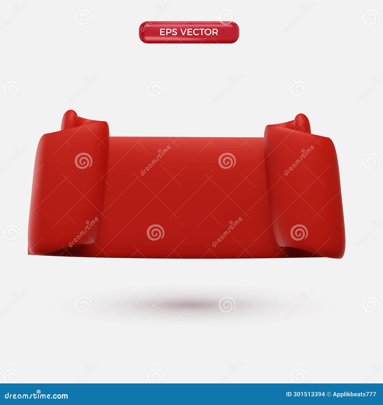 Cute Red Ribbon 3D Cartoon Style Stock Illustration - Illustration of ...