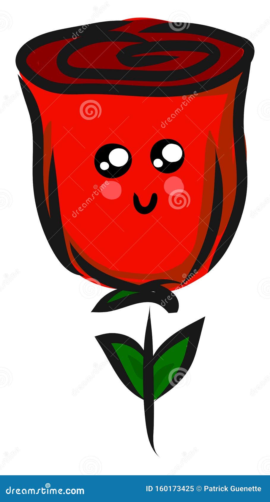 Cute Red Rose, Illustration, Vector Stock Vector - Illustration of ...