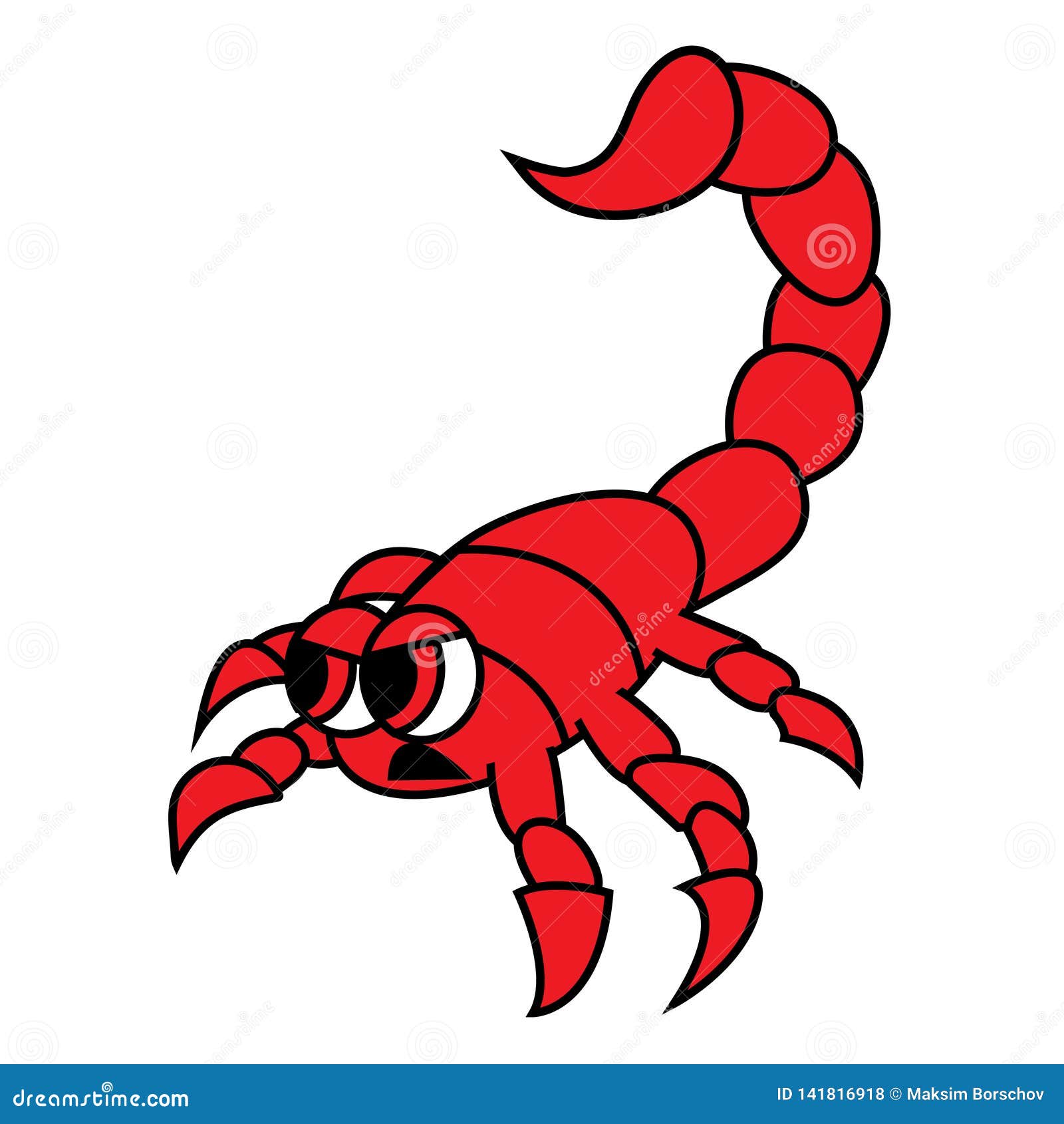 Cute red scorpion stock vector. Illustration of horoscope - 141816918