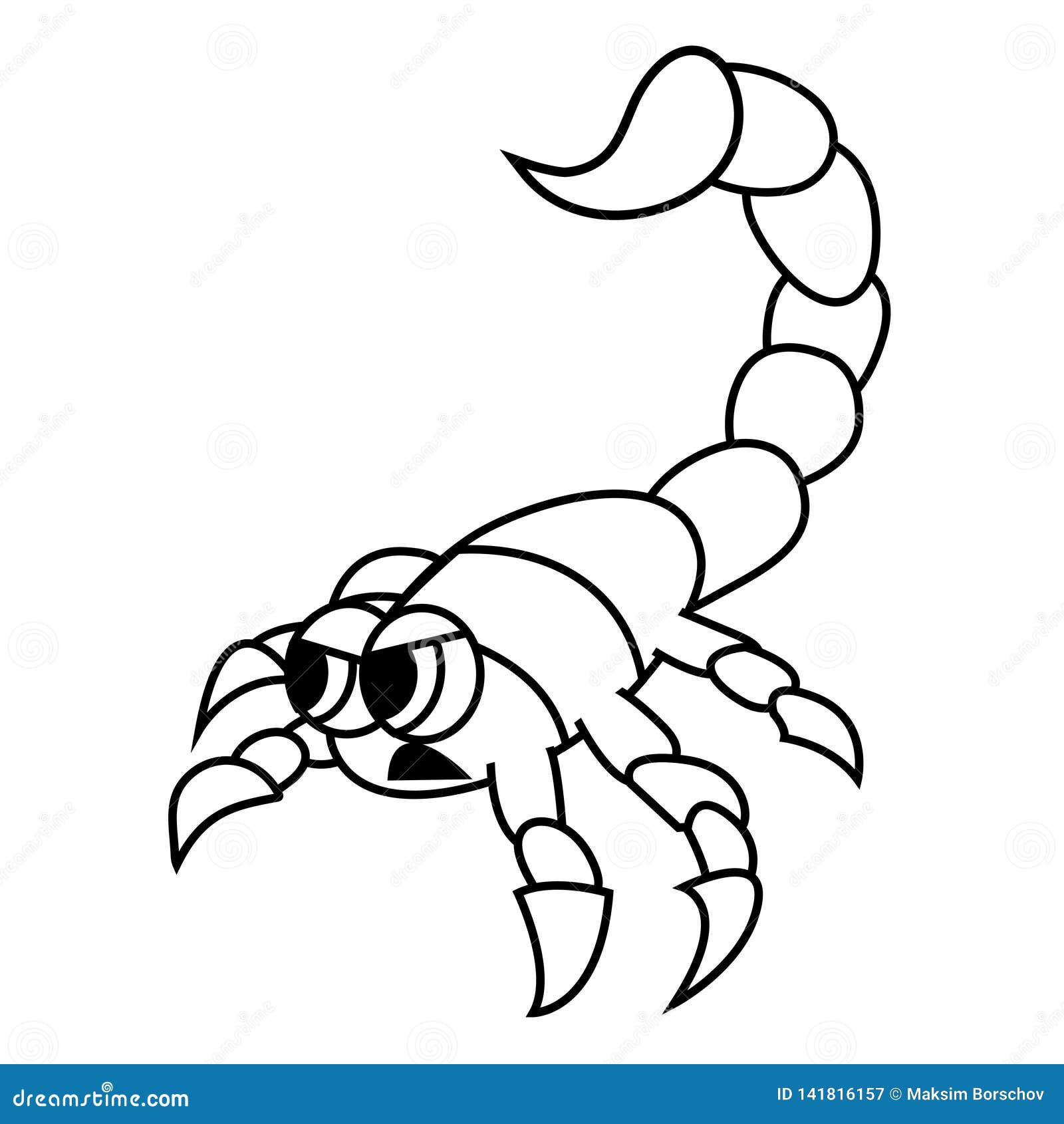 Cute red scorpion outline stock vector. Illustration of zodiac - 141816157