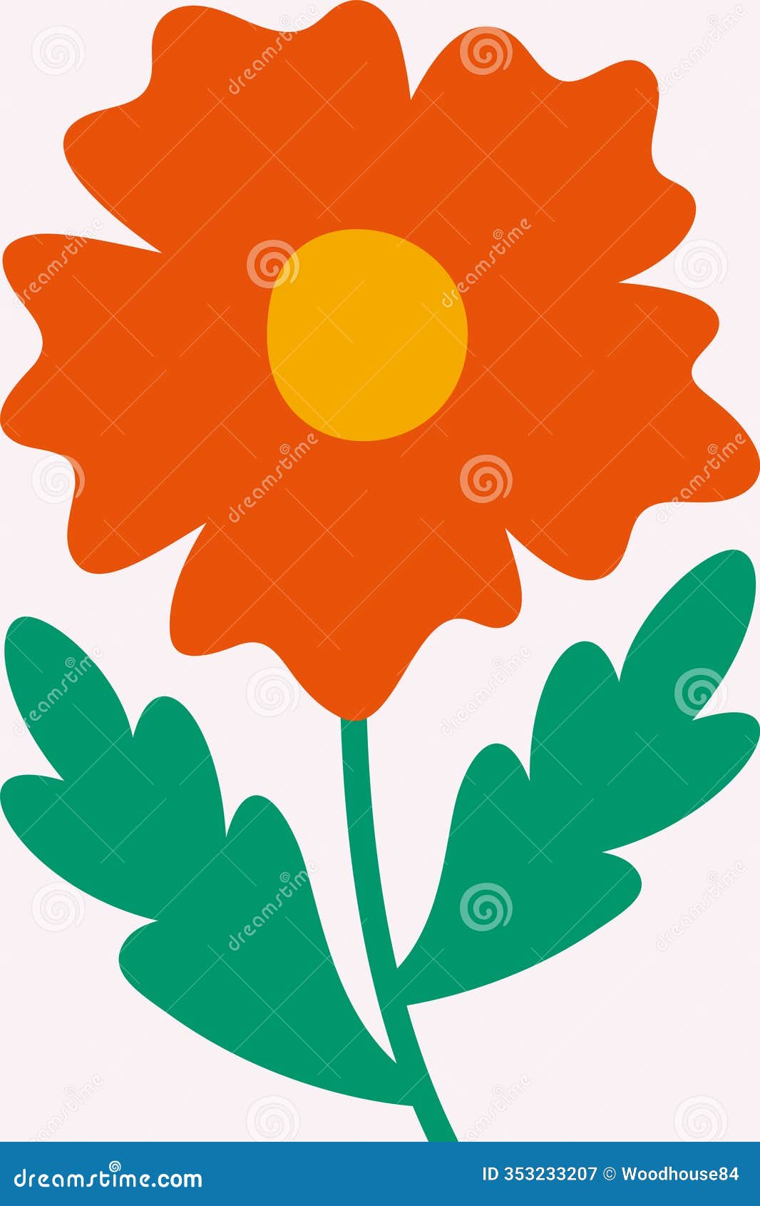 Cute Red Simple Flower Design Stock Vector - Illustration of cute ...