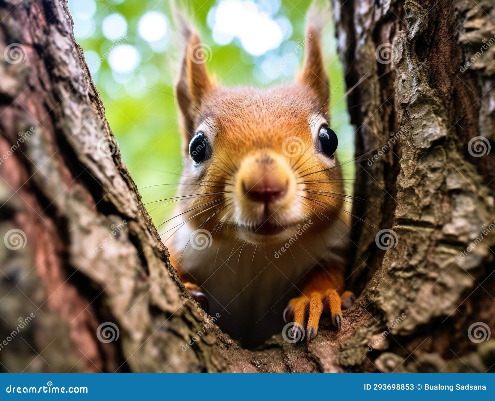 Cute Red Squirrel stock illustration. Illustration of curious - 293698853