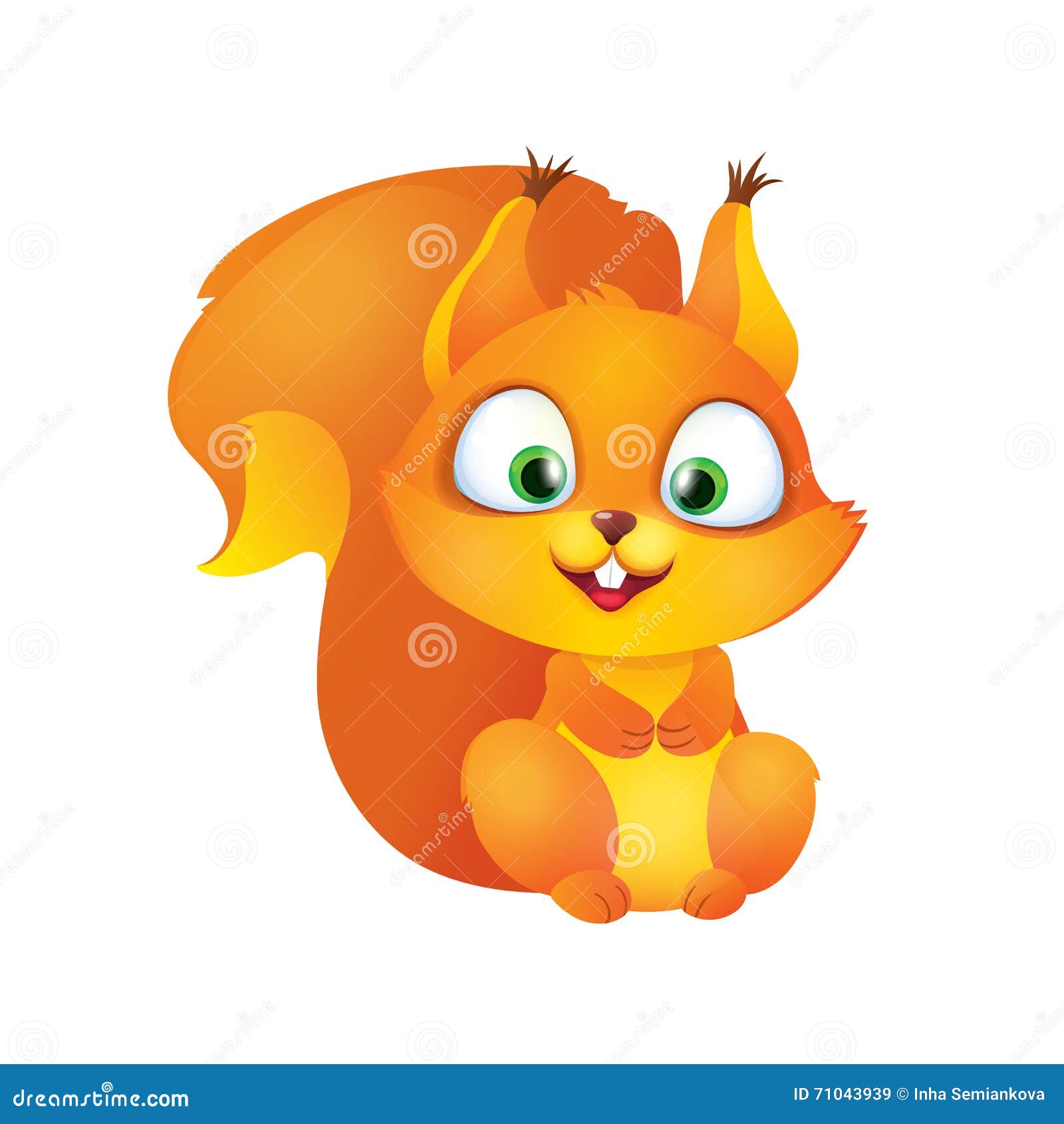 Cute Red Squirrel Smiling stock vector. Illustration of baby - 71043939