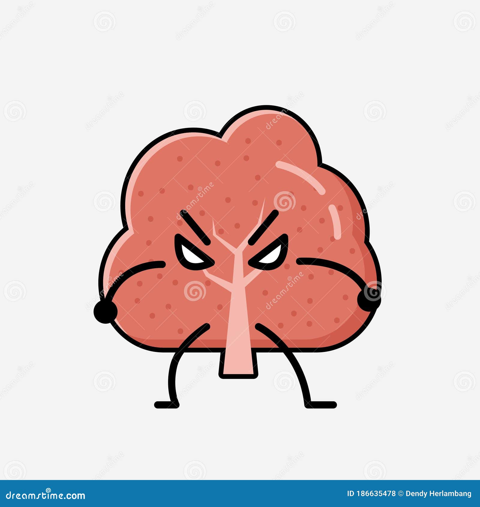 Cute Red Tree Mascot Vector Character in Flat Design Style Stock Vector ...