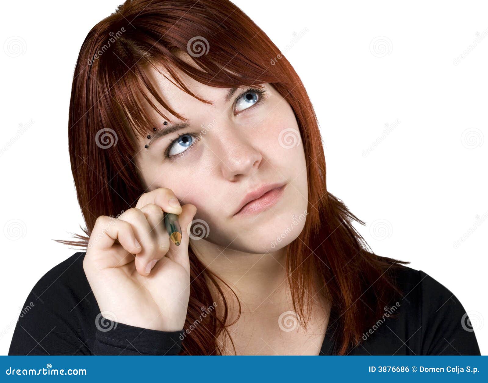 Cute Coy Redhead Girl With Freckles Begging For Something, Say Please ...