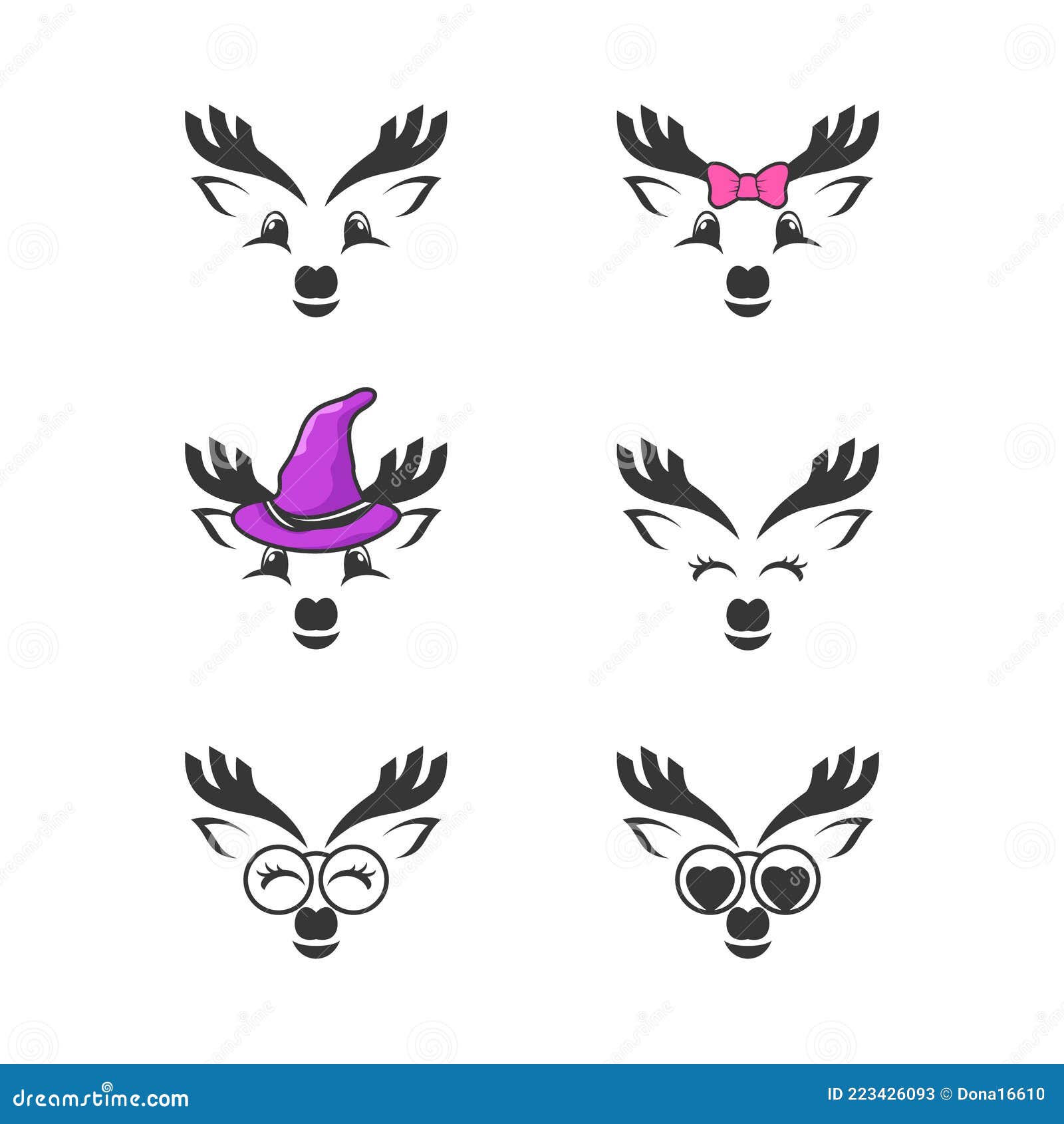 Reindeer face stock vector. Illustration of christmas - 223426093
