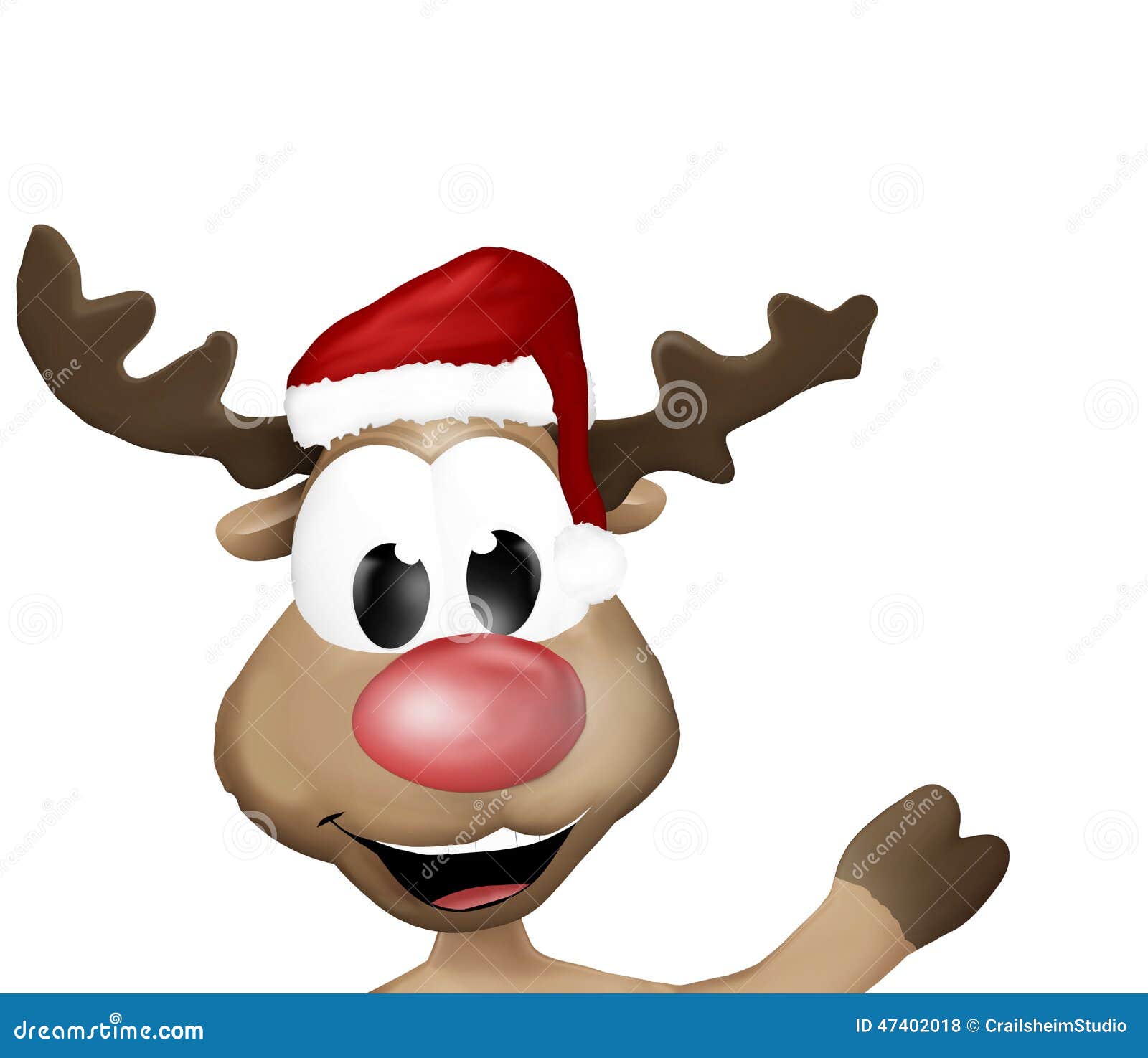 Cute Reindeer Says Hello Hi Stock Illustration - Illustration of ...
