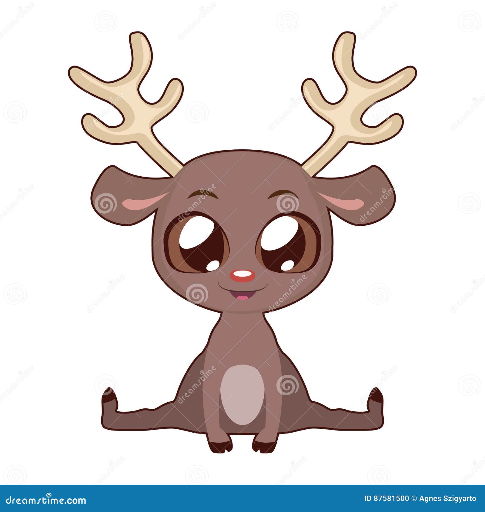 Cute Reindeer Vector Illustration Art Stock Vector - Illustration of ...