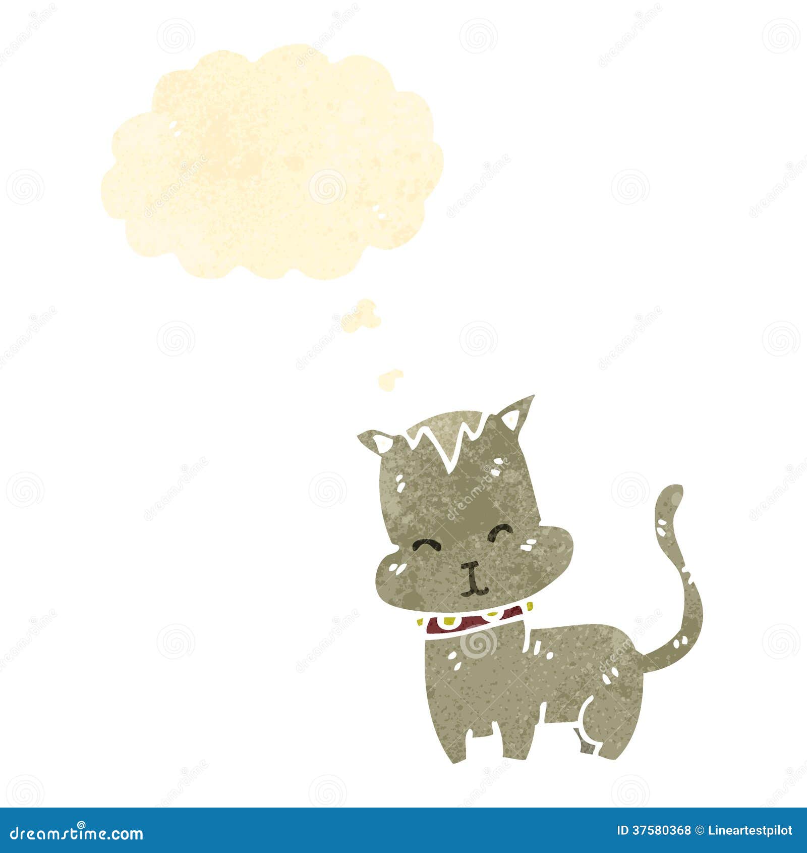 Cute retro cartoon cat stock vector. Illustration of balloon - 37580368