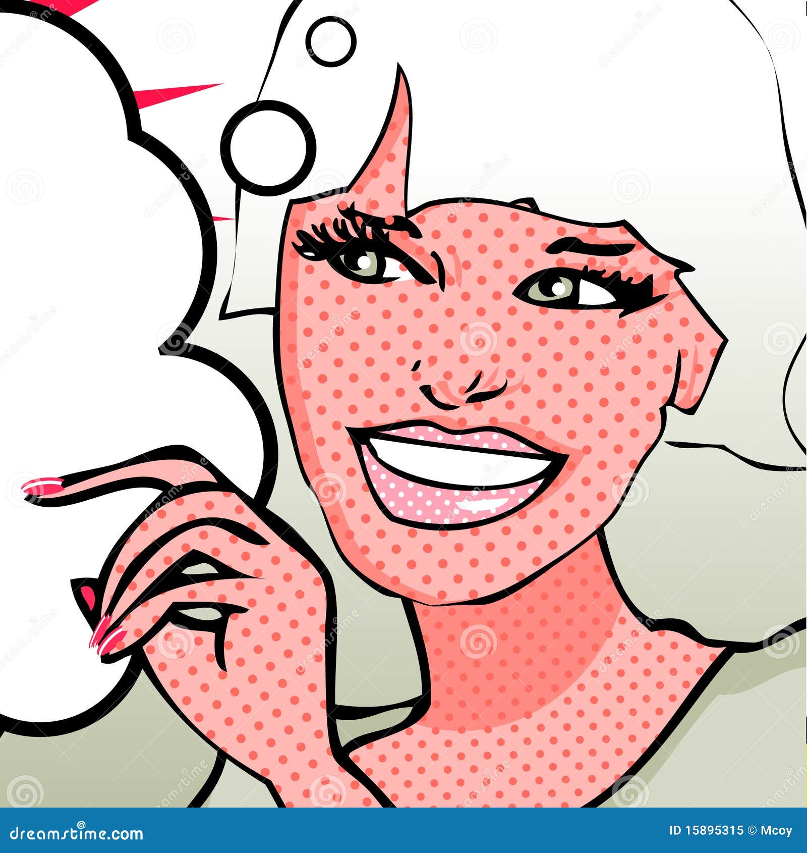 Cute Retro Smiling Woman stock illustration. Illustration of graphics ...