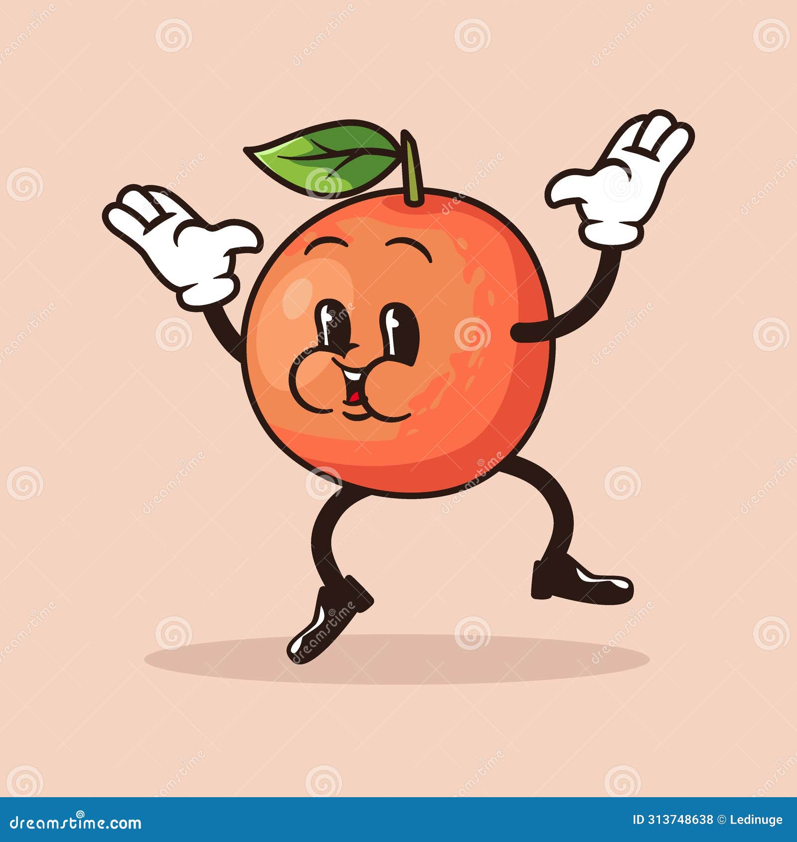 Cute Retro Vintage Blood Orange Fruits Vector Illustration Stock ...