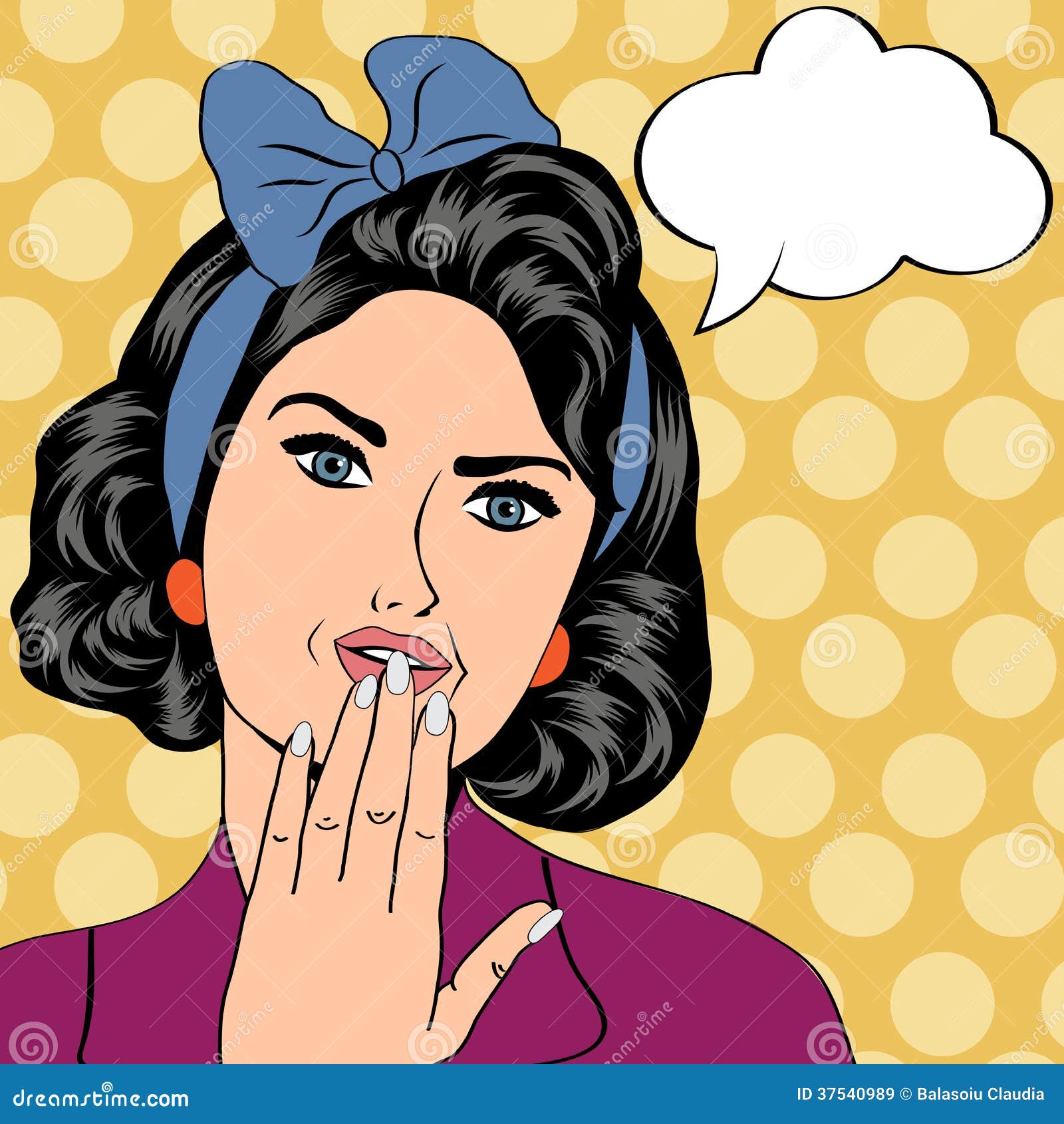 Cute Retro Woman in Comics Style Stock Illustration - Illustration of ...