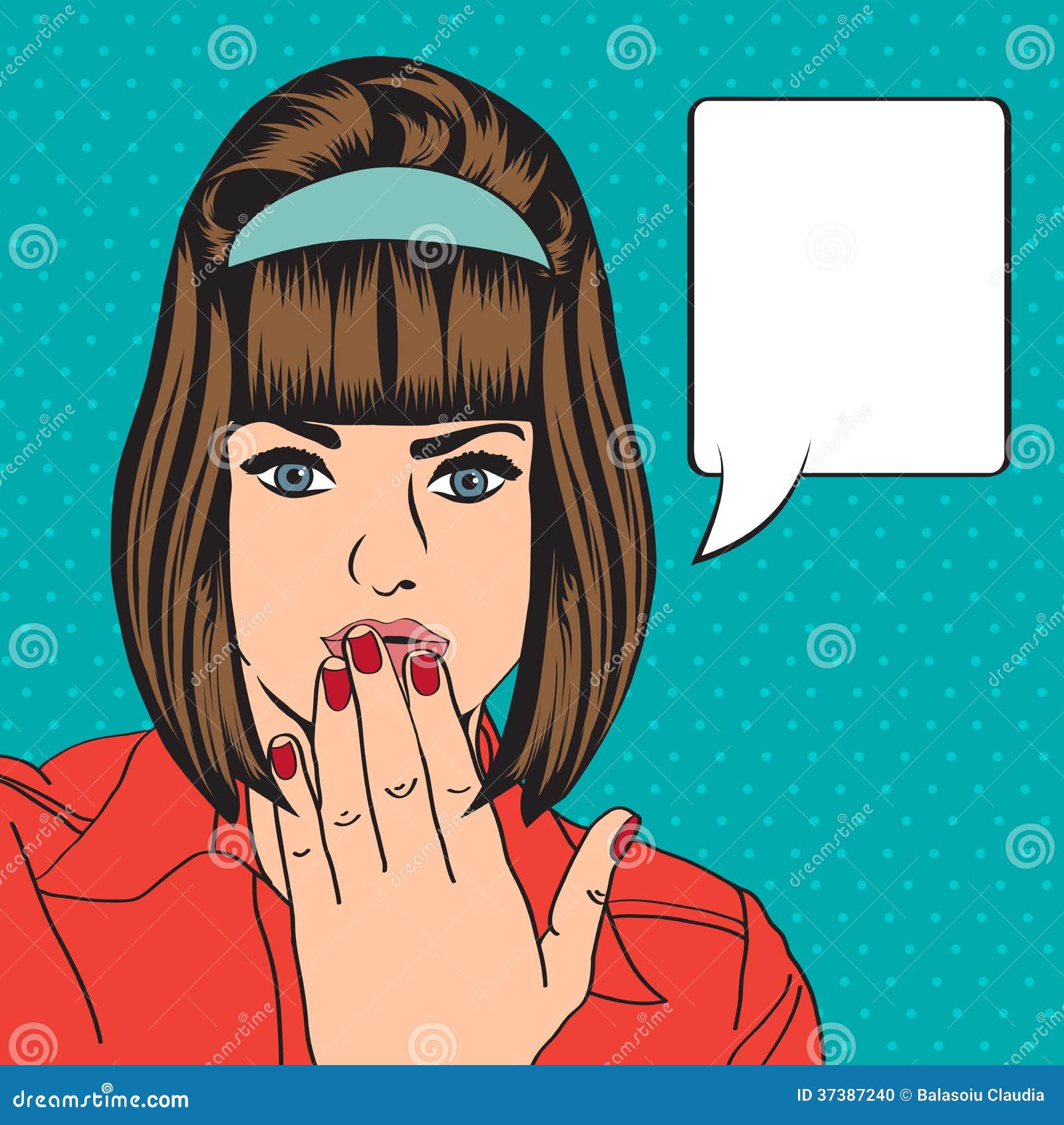 Cute Retro Woman in Comics Style Stock Vector - Illustration of ...