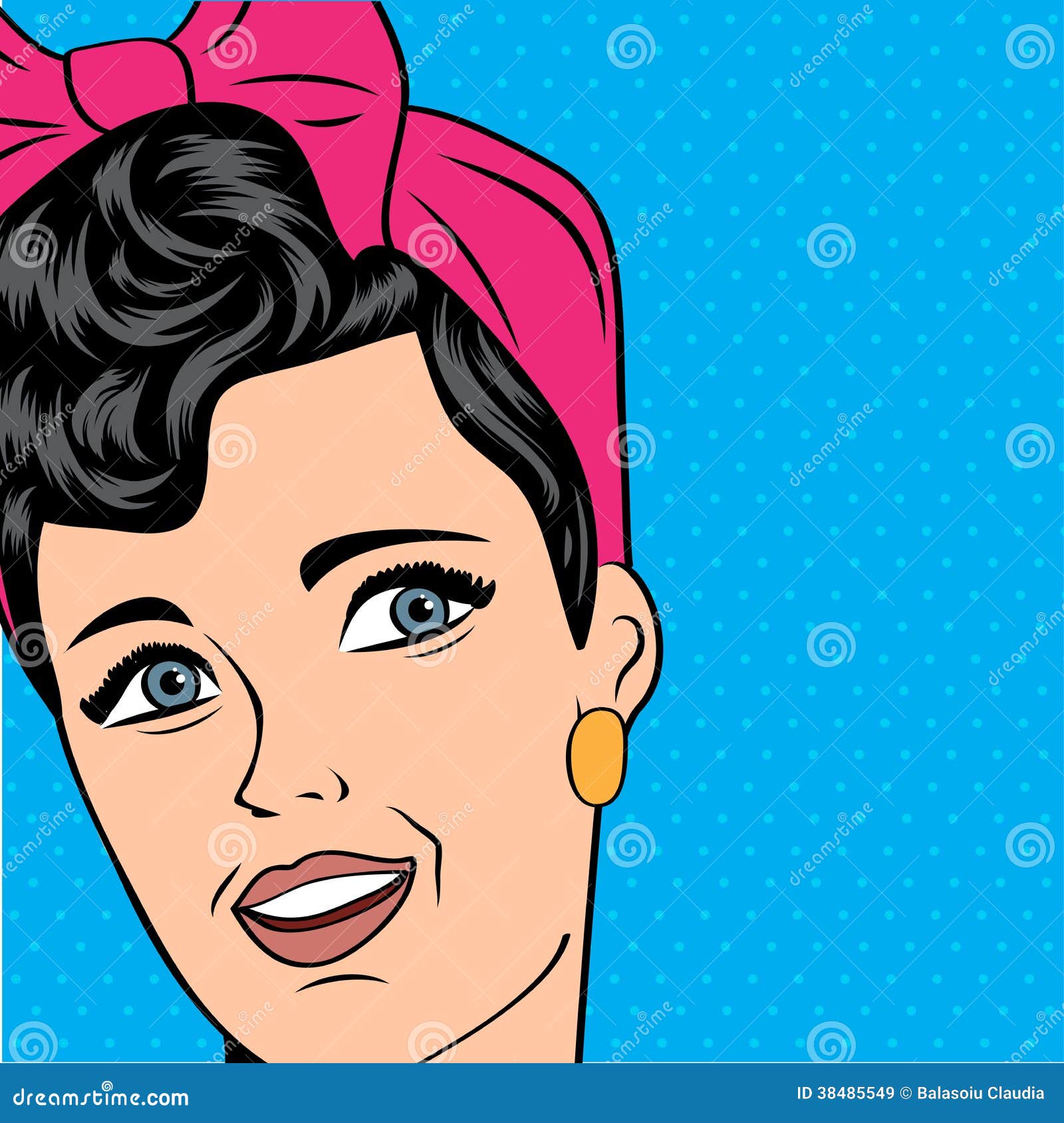 Cute Retro Woman in Comics Style Stock Vector - Illustration of ...