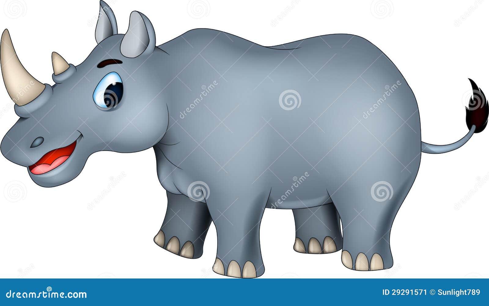 Cute Rhino Cartoon Stock Image - Image: 29291571