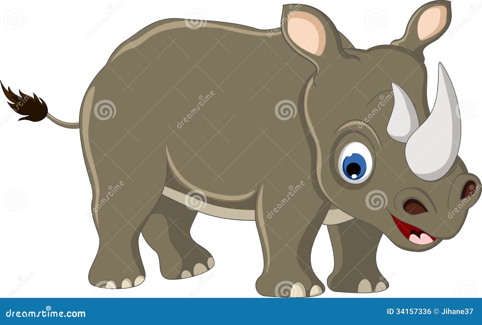 Rhino Cartoon Silhouette Style Logo Vector Illustration | CartoonDealer ...