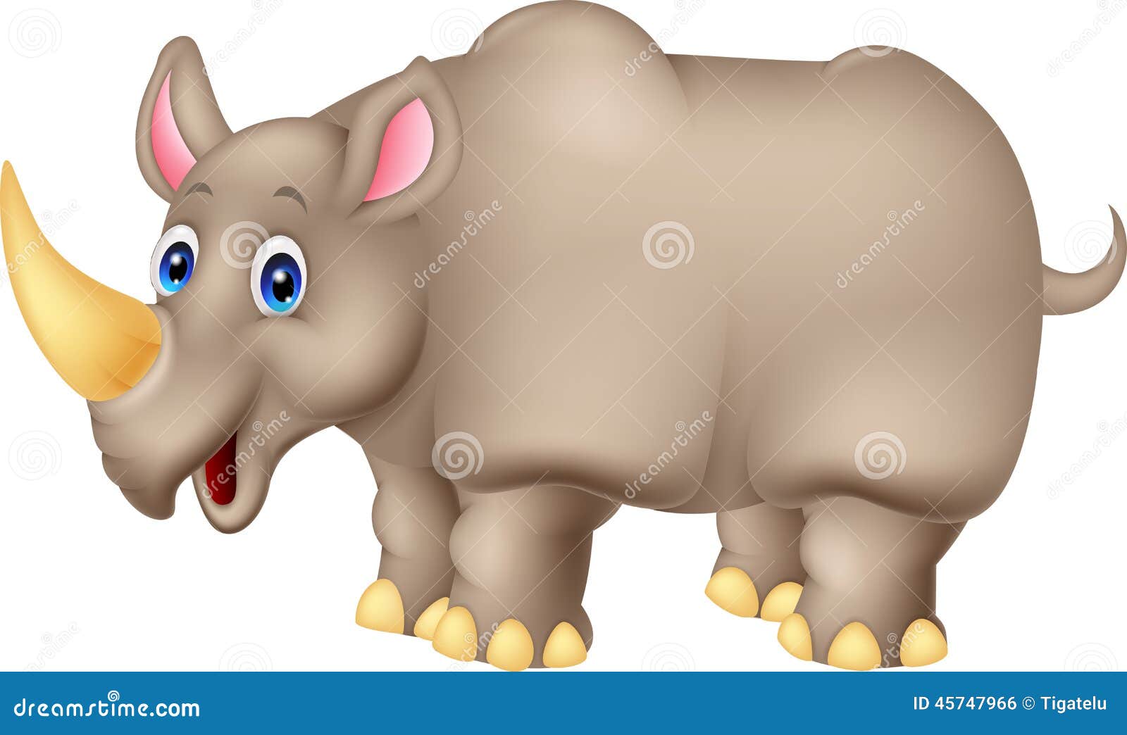 Cute Rhino Cartoon Vector Illustration | CartoonDealer.com #59161062