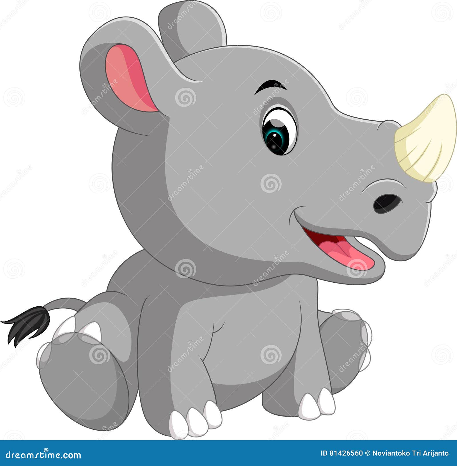 Cute Rhino Cartoon Vector Illustration | CartoonDealer.com #59161062