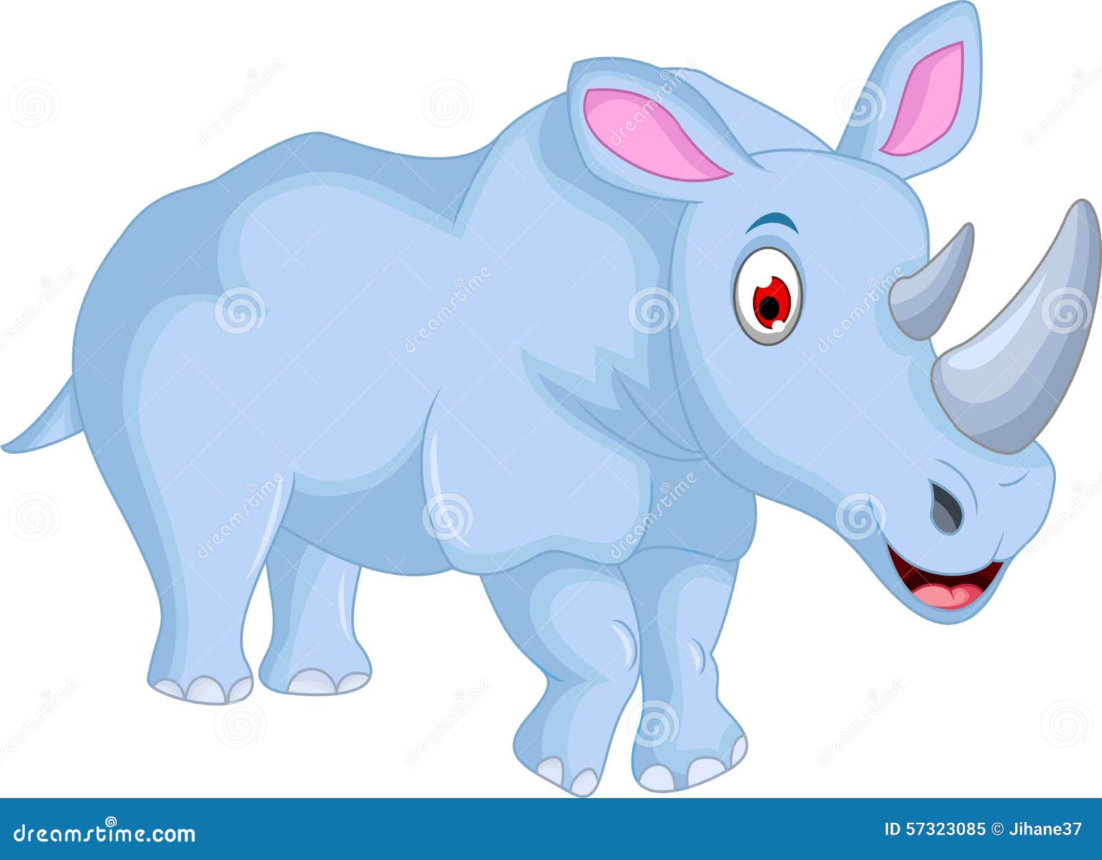 Cute rhino cartoon run stock illustration. Illustration of baby - 57323085