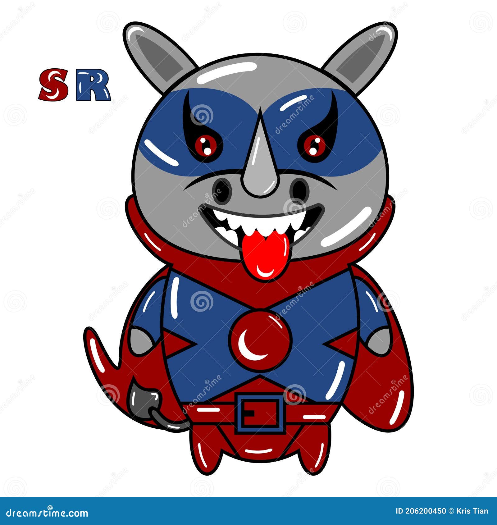 Cute rhino super powers stock illustration. Illustration of design ...