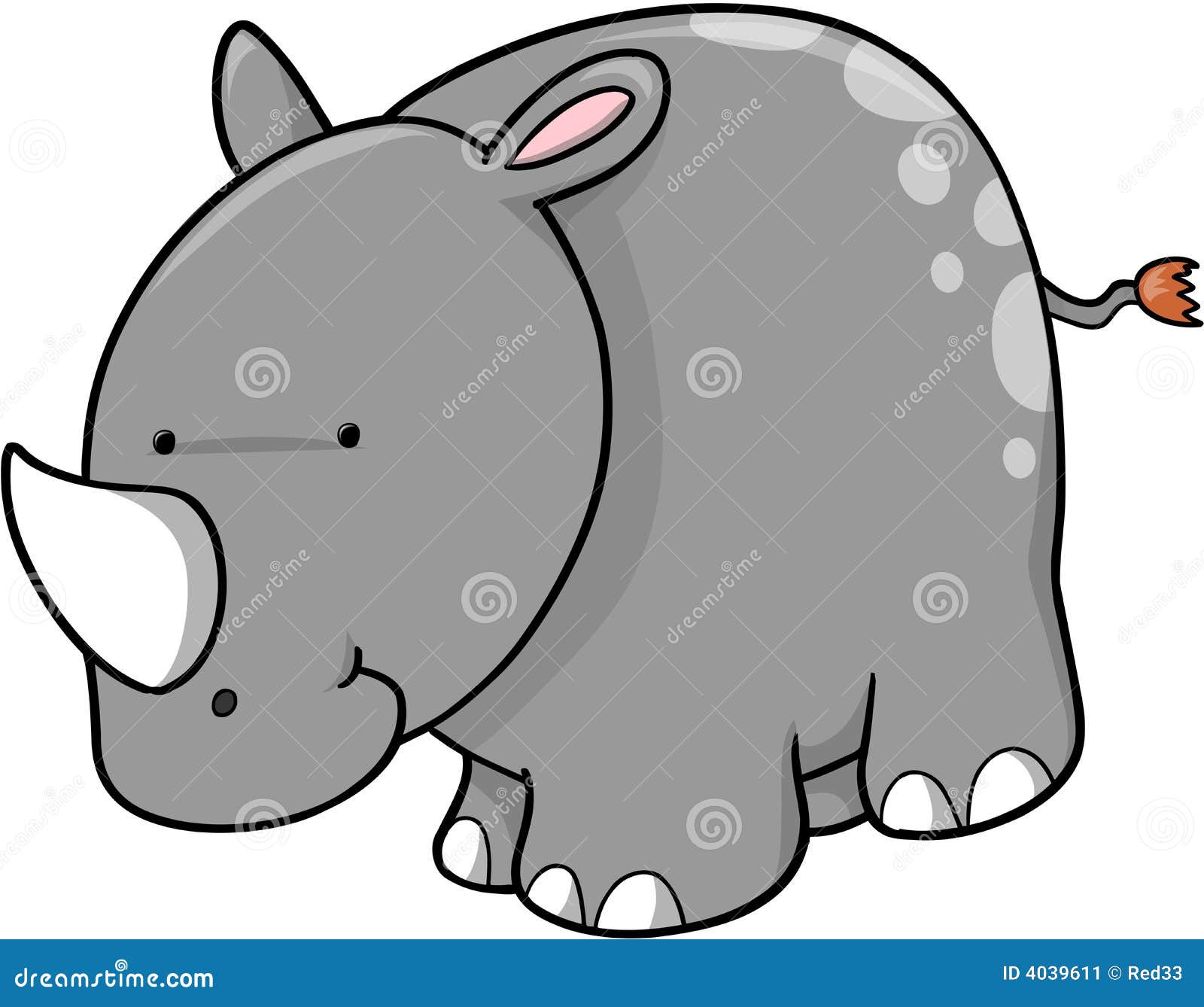 Cute Rhino Vector stock vector. Illustration of forest - 4039611