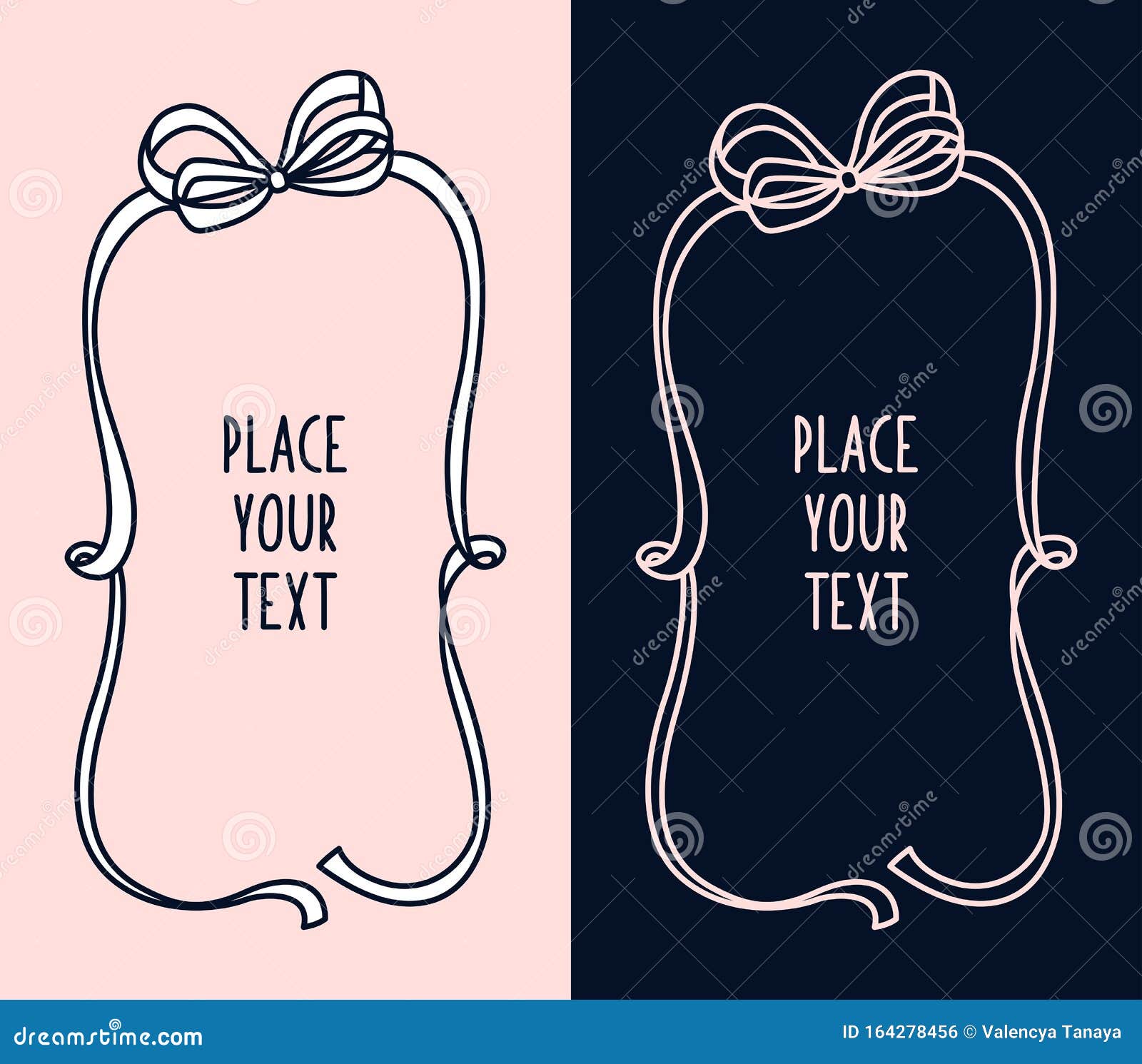 Hand Drawn Ribbon Frame Vector Illustration Stock Vector - Illustration ...