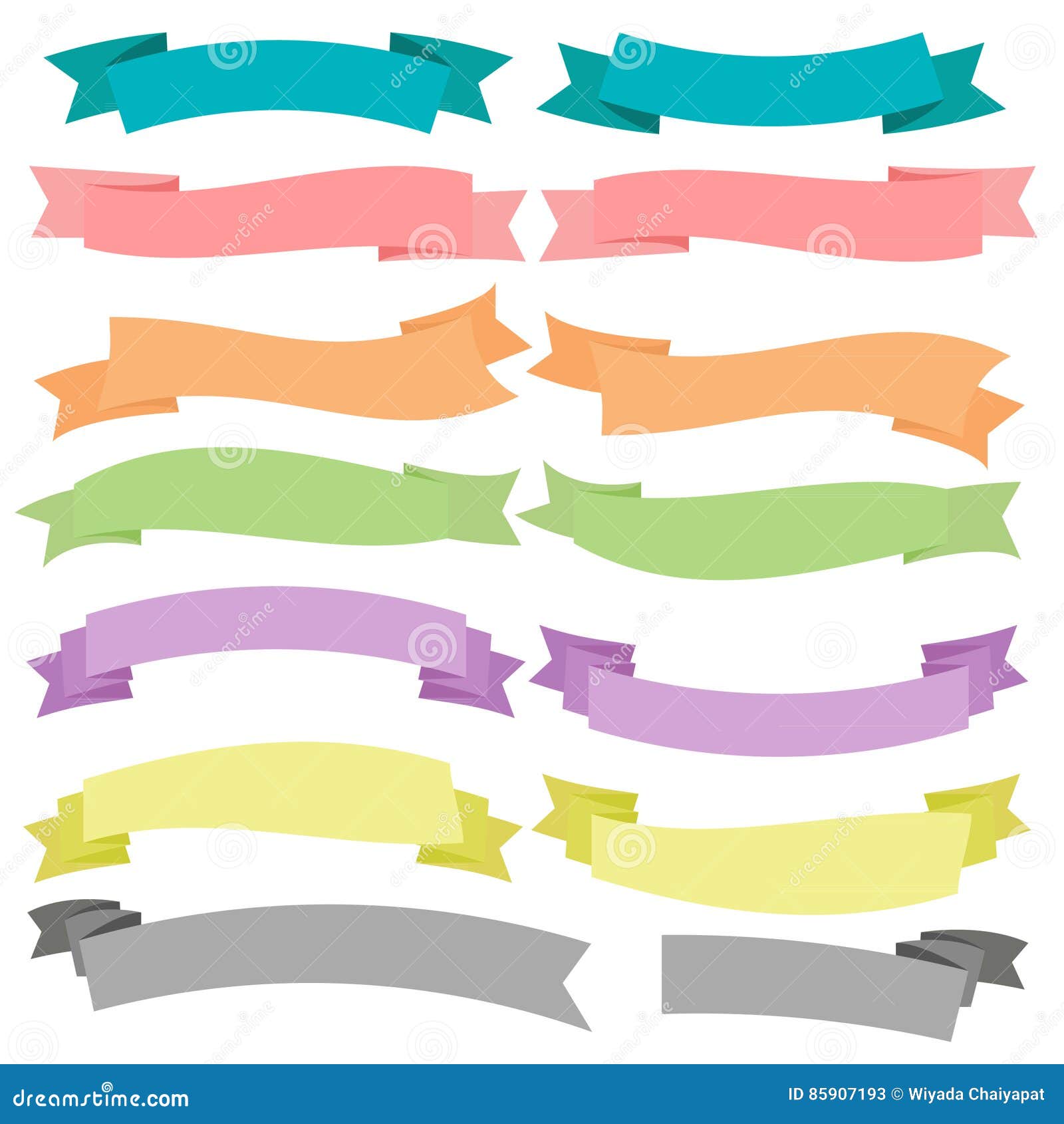 Cute ribbons vector stock vector. Illustration of card - 85907193