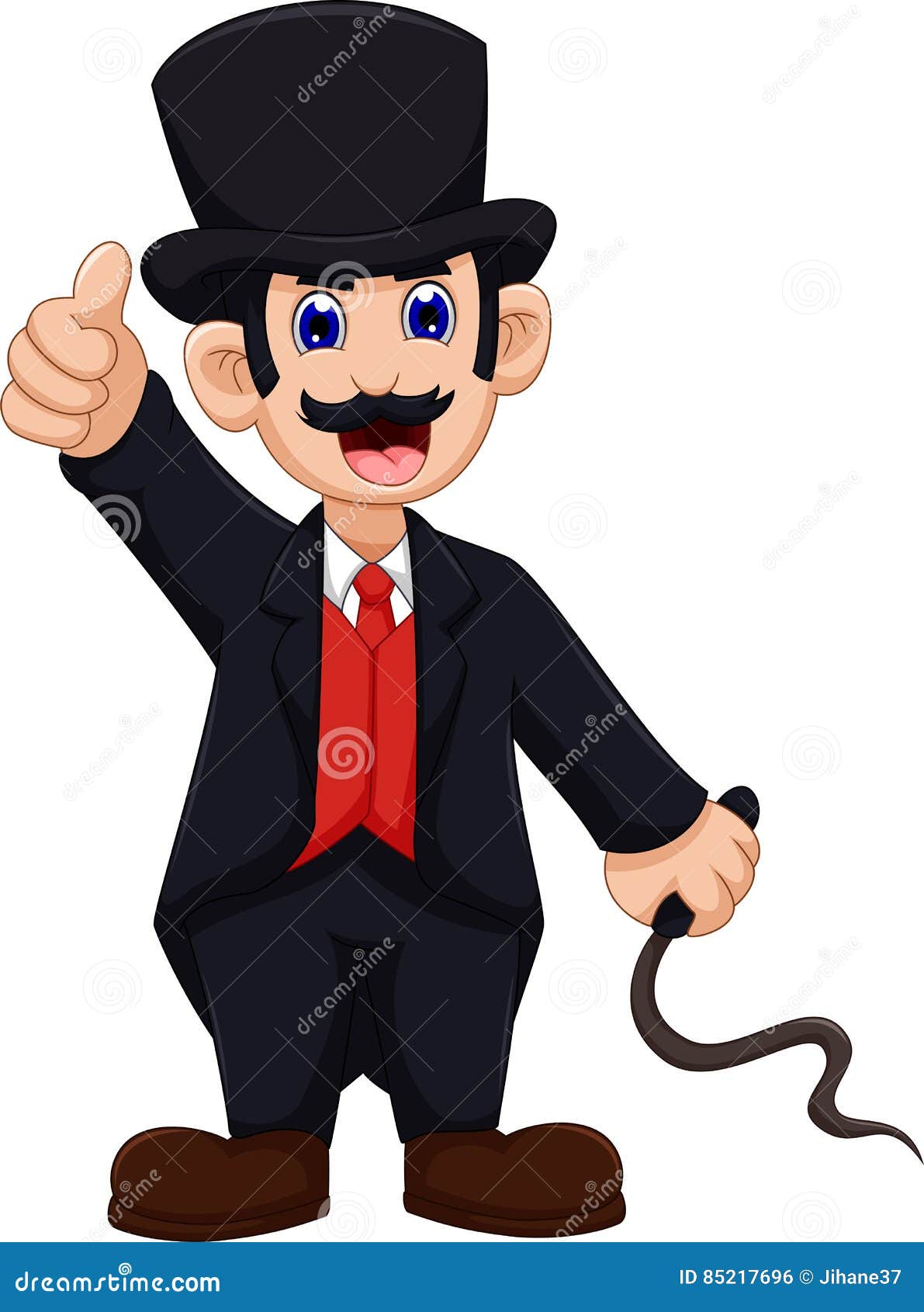 Cute Ringmaster Cartoon Thumb Up Stock Illustration - Illustration of ...